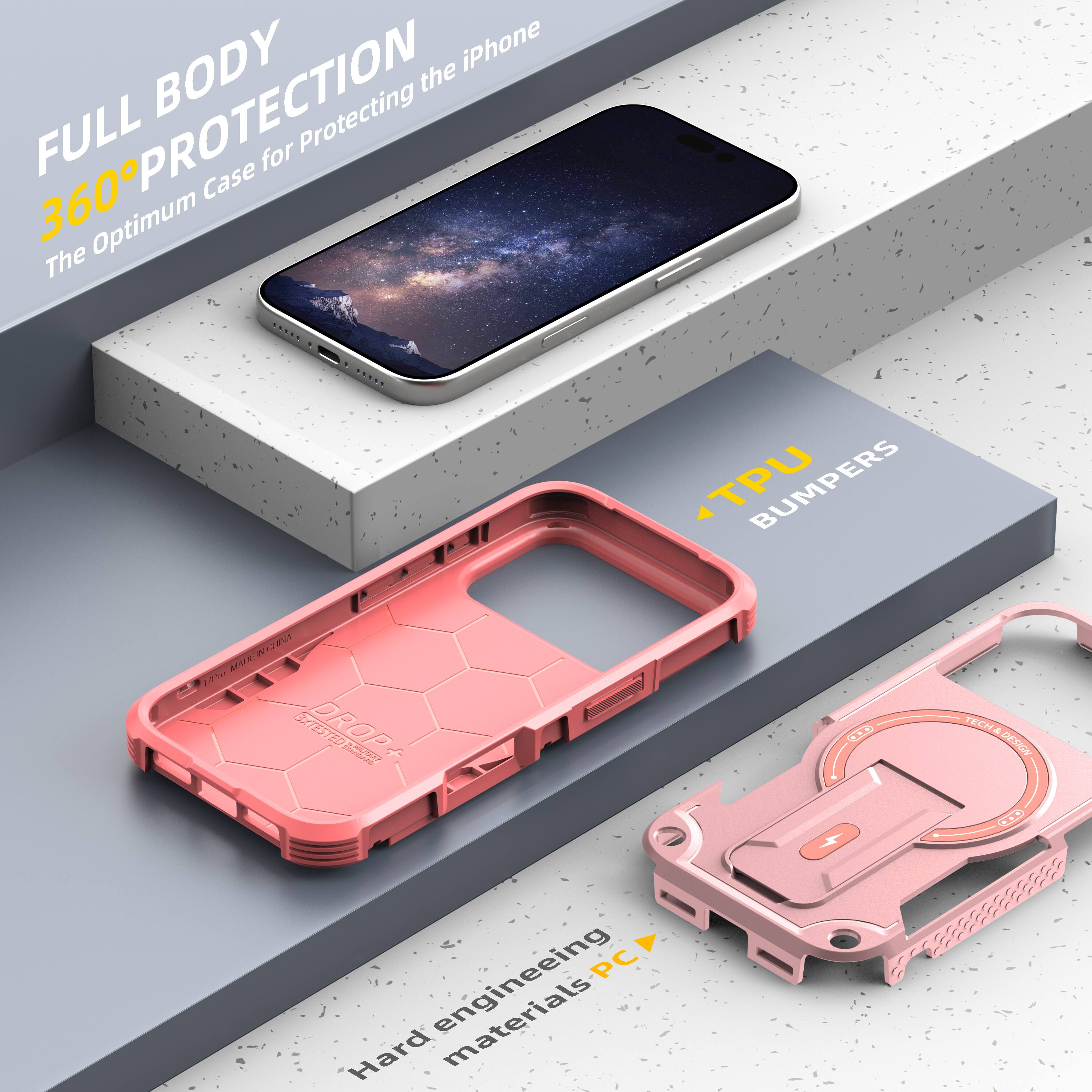 Dteck Magnetic Rugged Case for Apple iPhone 17 Pro with Built in ...