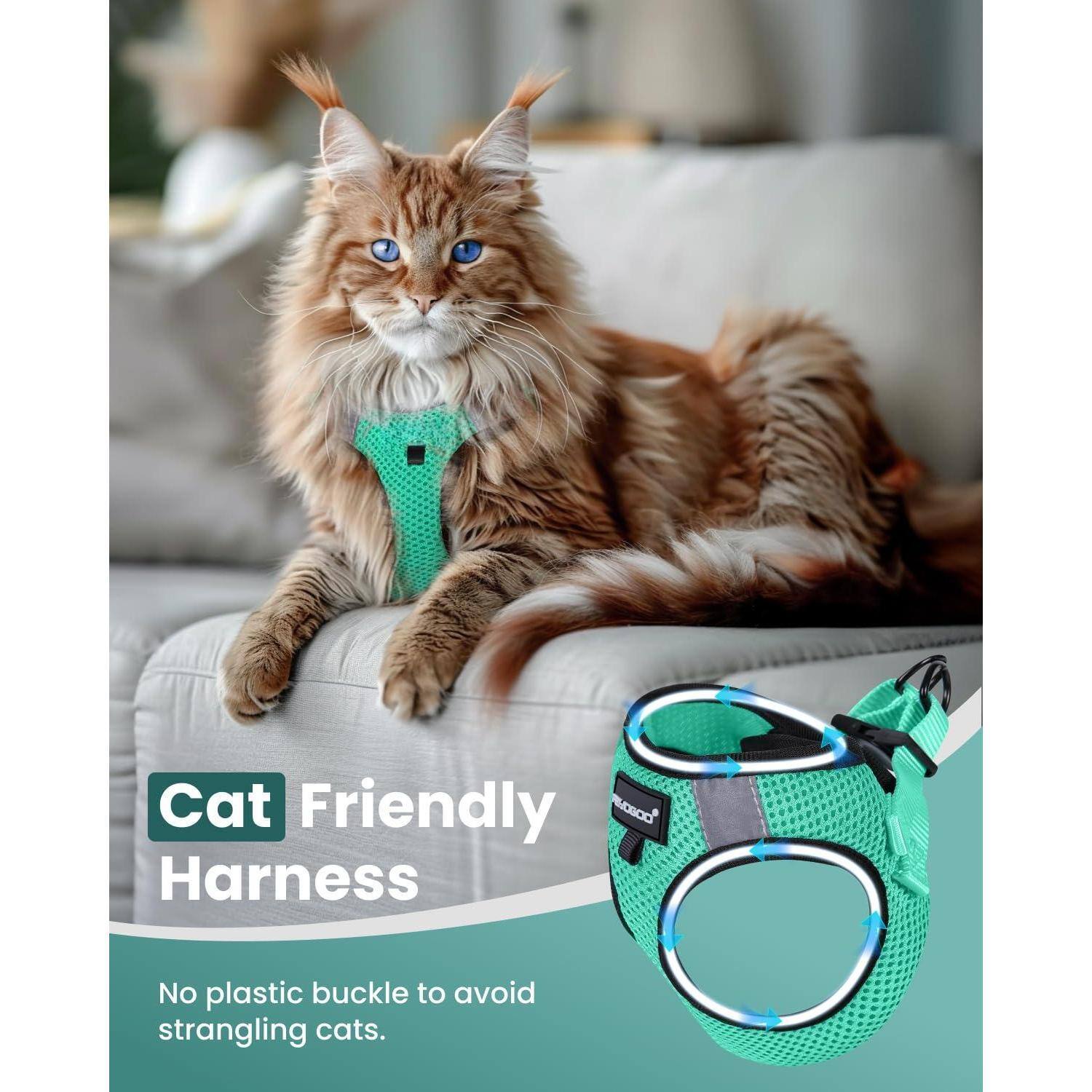 Paradigms Interiors Escape Proof Cat Harness And Leash Set For Walking ...