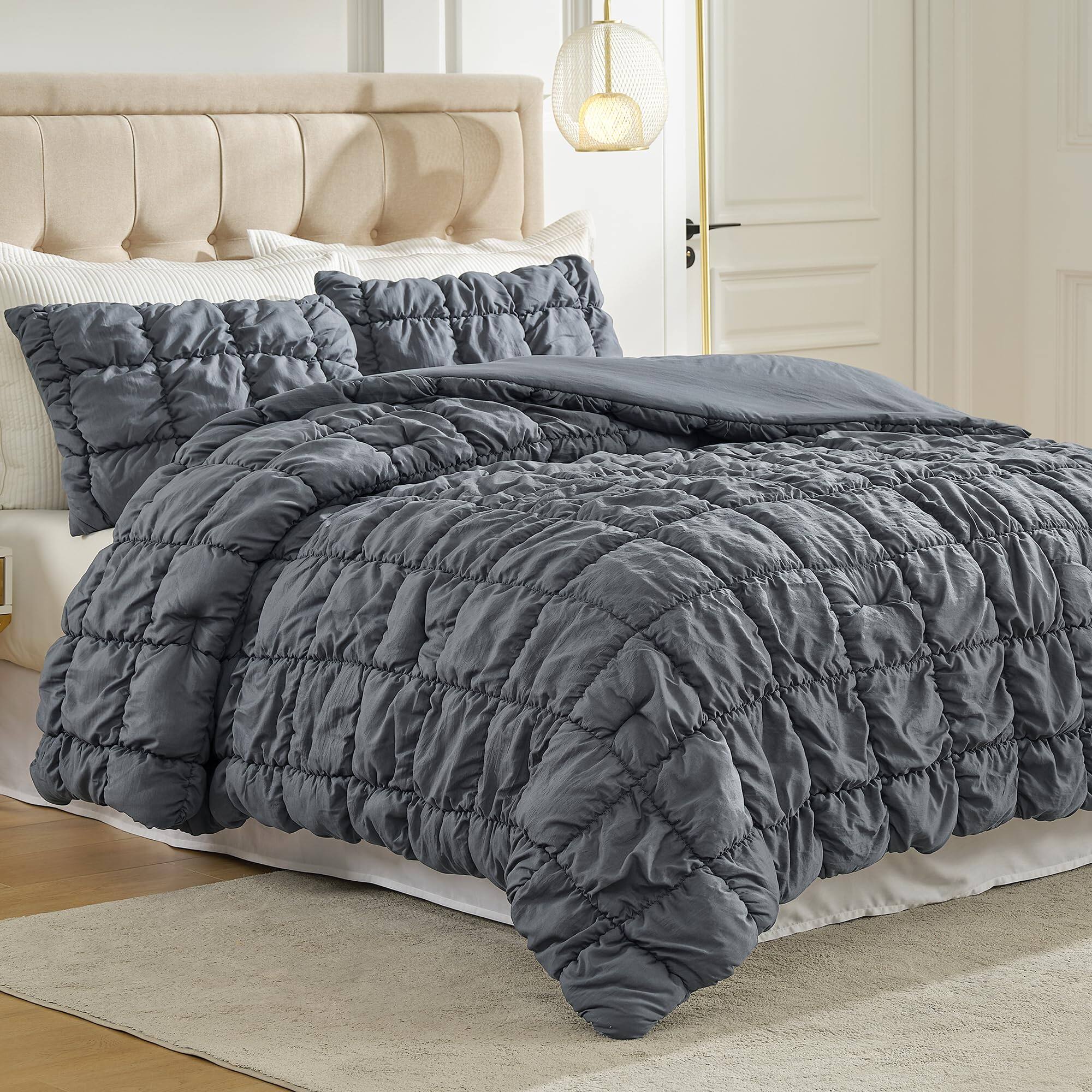 Earthley Blooms - Bubble Comforter Set 3 Pieces Ultra Soft Cozy Bedding ...