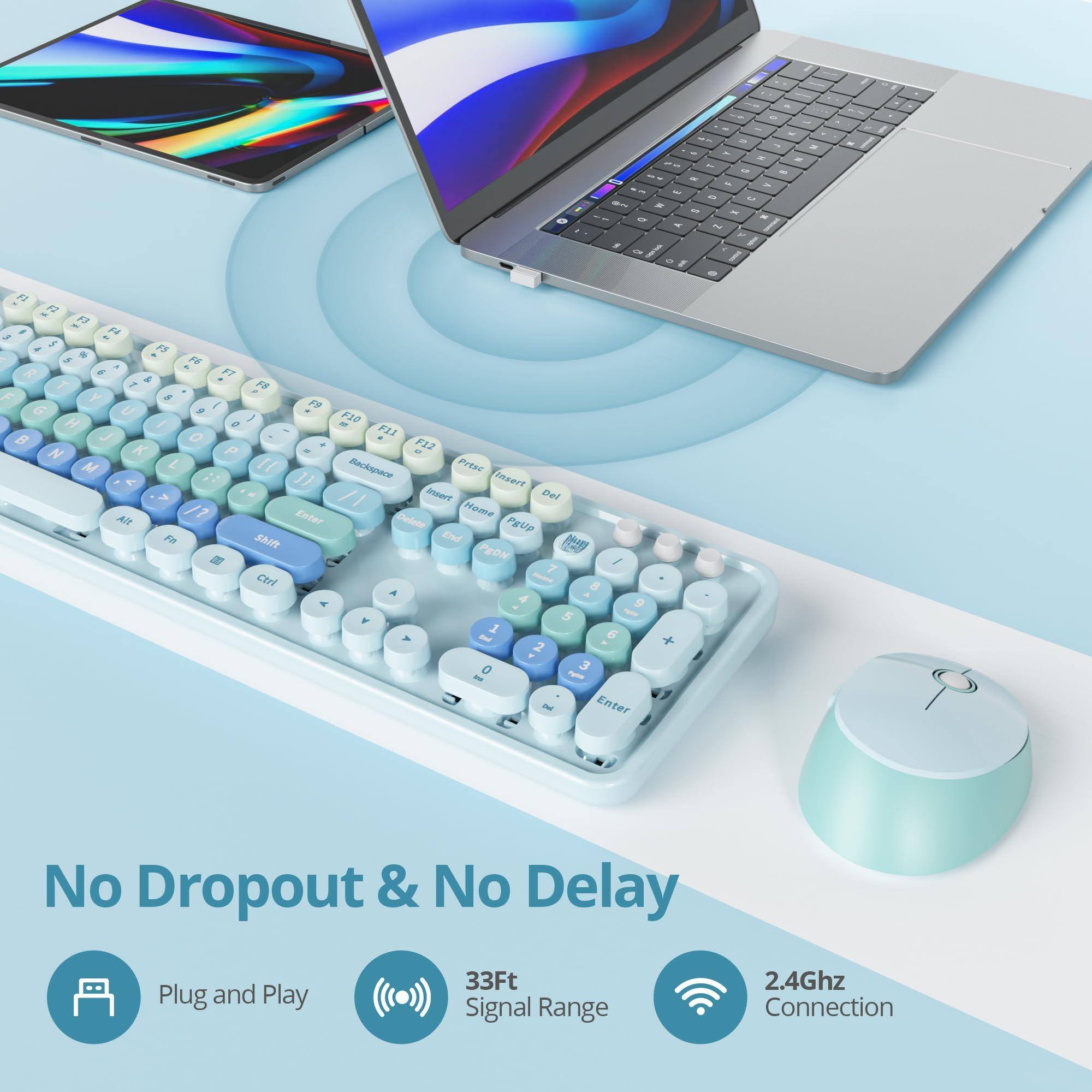 Stamp n Camp Wireless and Mouse Set Retro Typewriter 2.4GHz Full Size ...