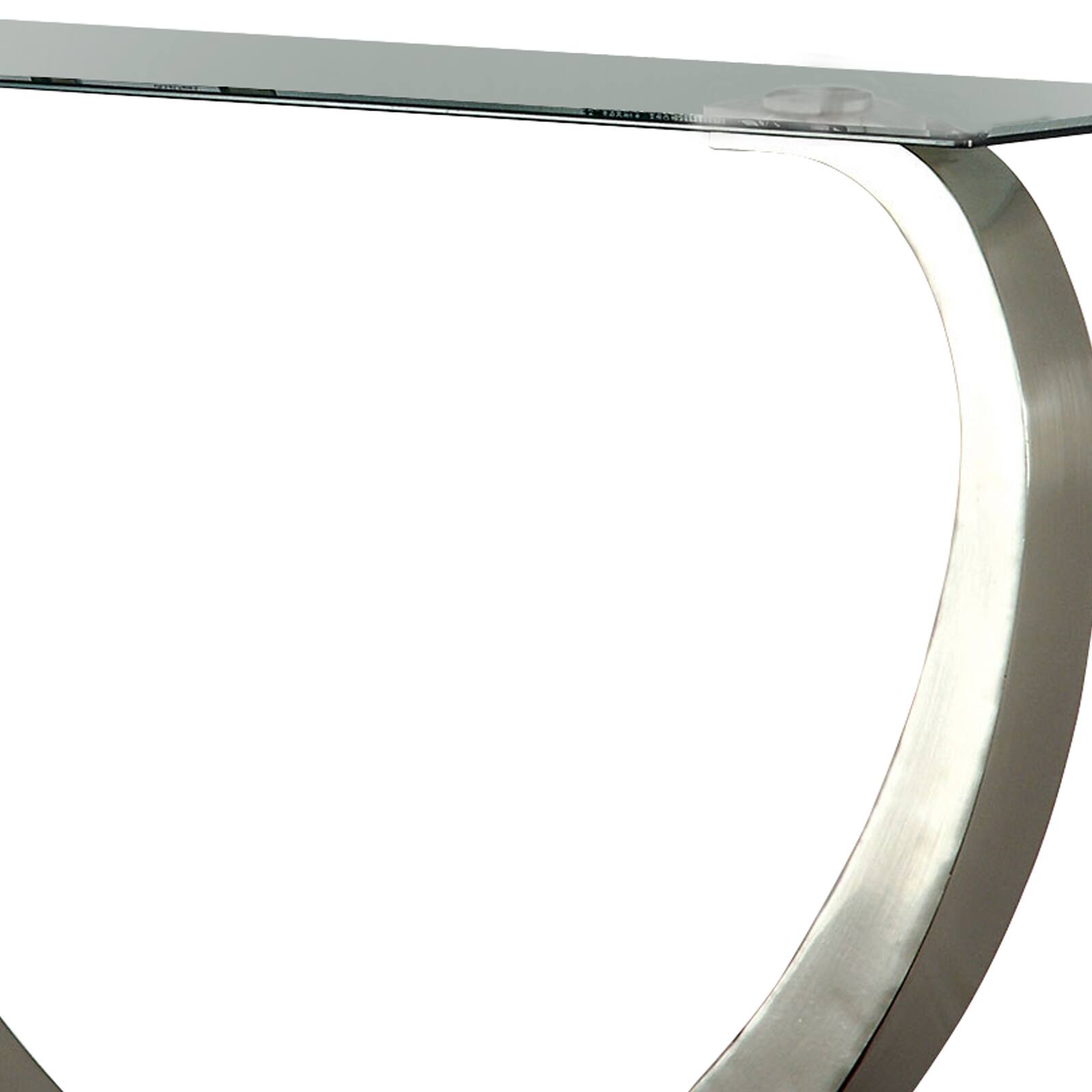 Manhattan Lane Rectangular Glass Top Sofa Table with Curved Pedestal ...