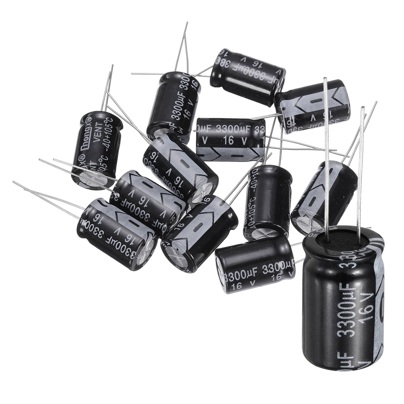Unique Bargains 3300uF 16V 13x20mm Electrolytic Capacitor, 105C High ...