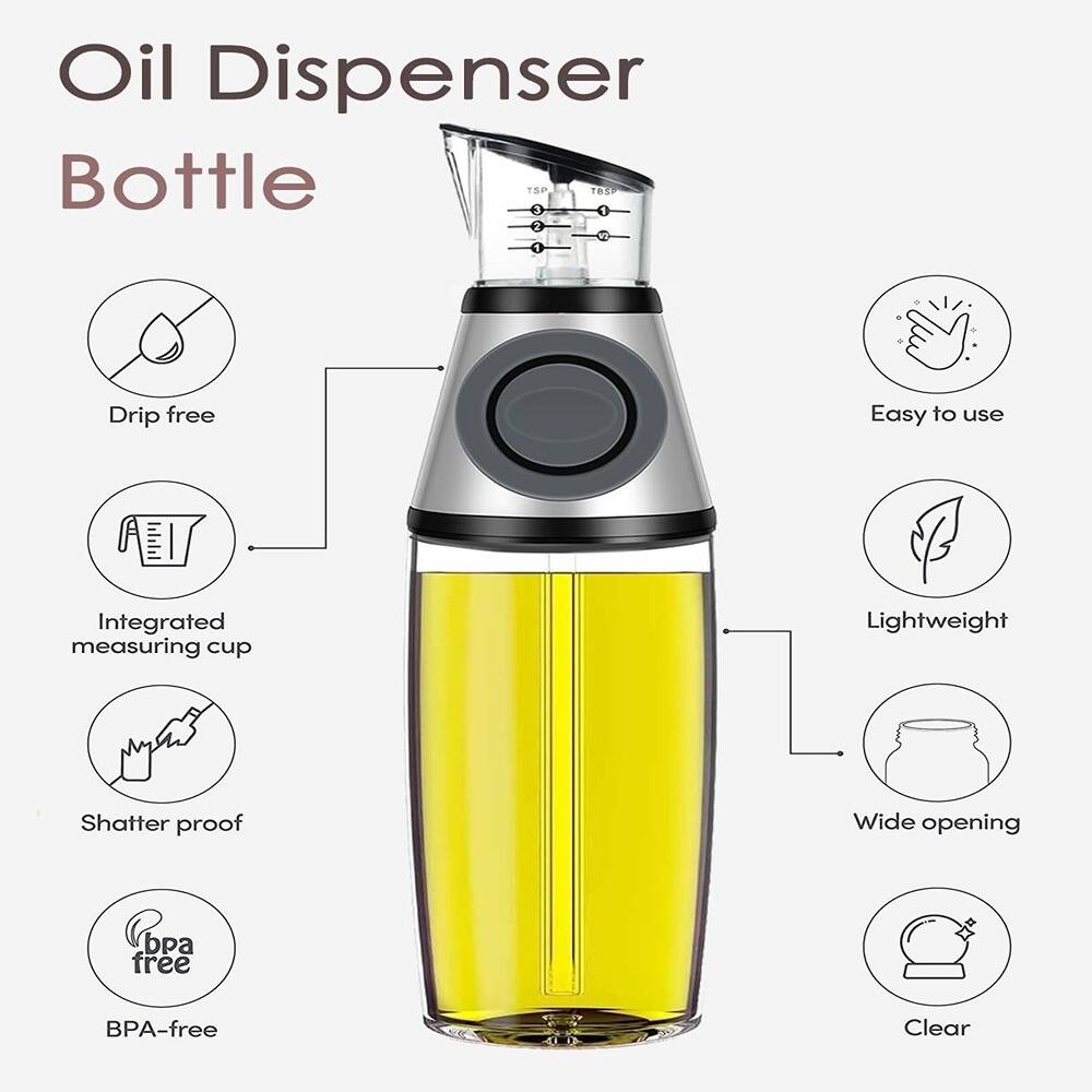 Schertz Olive Oil Dispenser Bottle – 17oz Glass with Pump & Scale for ...