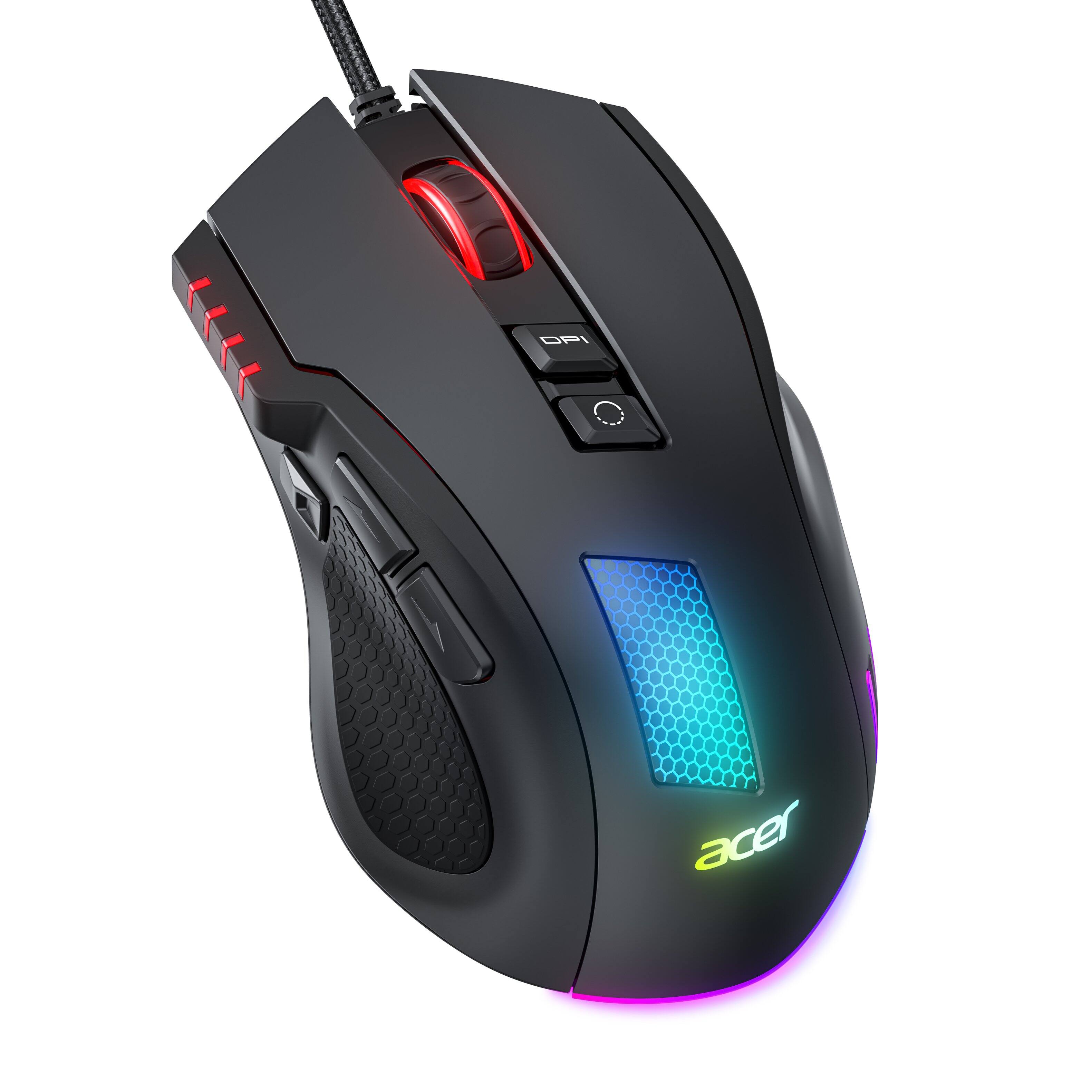Acer Wired Gaming Mouse, 12,800 DPI Optical Sensor RGB Ergonomic Mouse ...