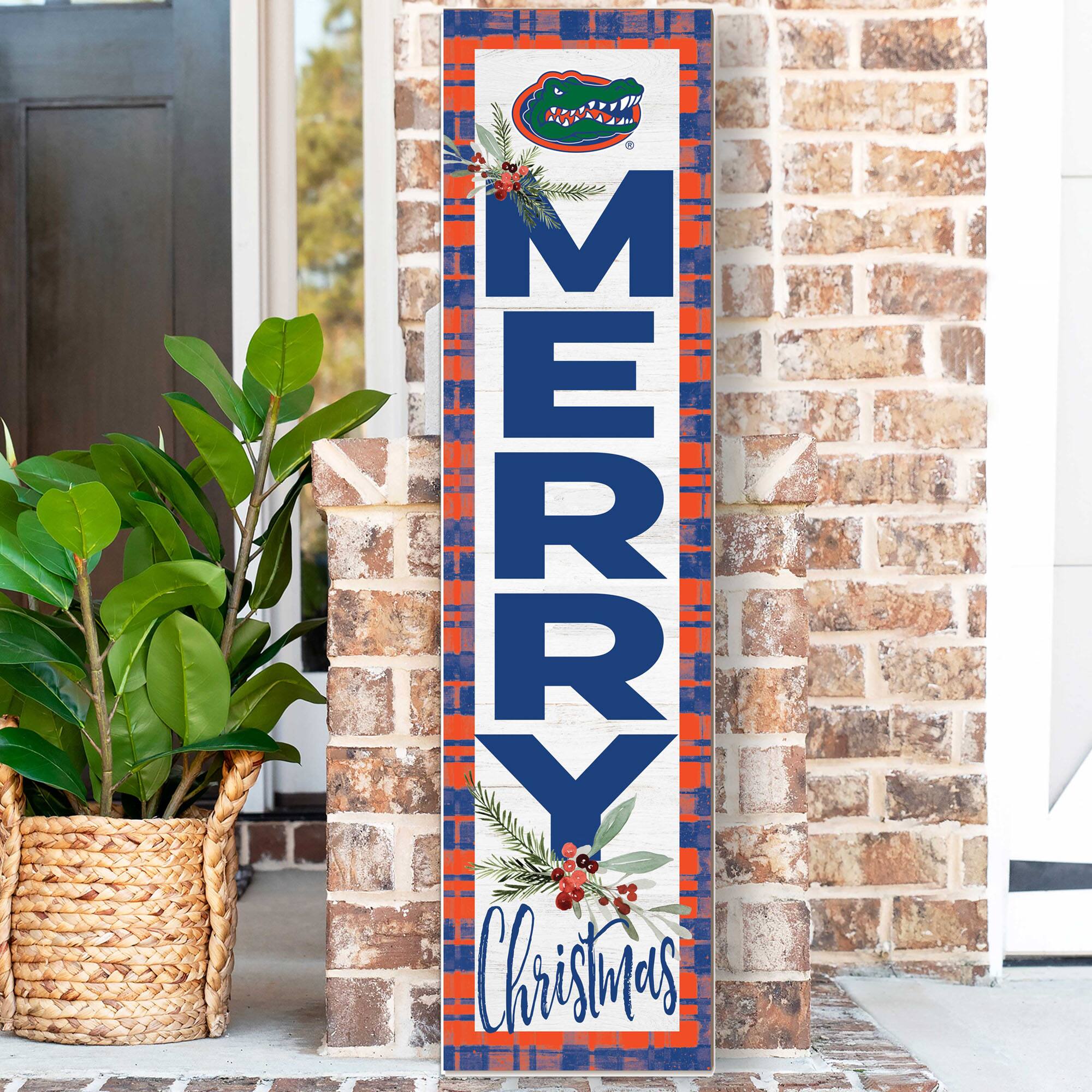Jardine Florida Gators 12'' x 48'' Outdoor Christmas Leaner White ...