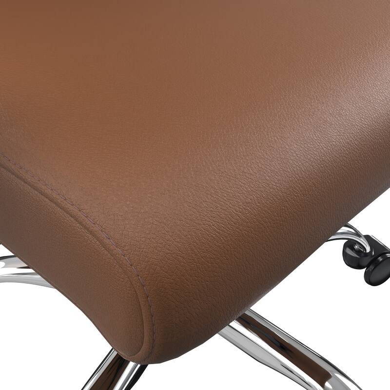 LeisureMod Evander Modern Office Chair with Faux Leather, Aluminum ...