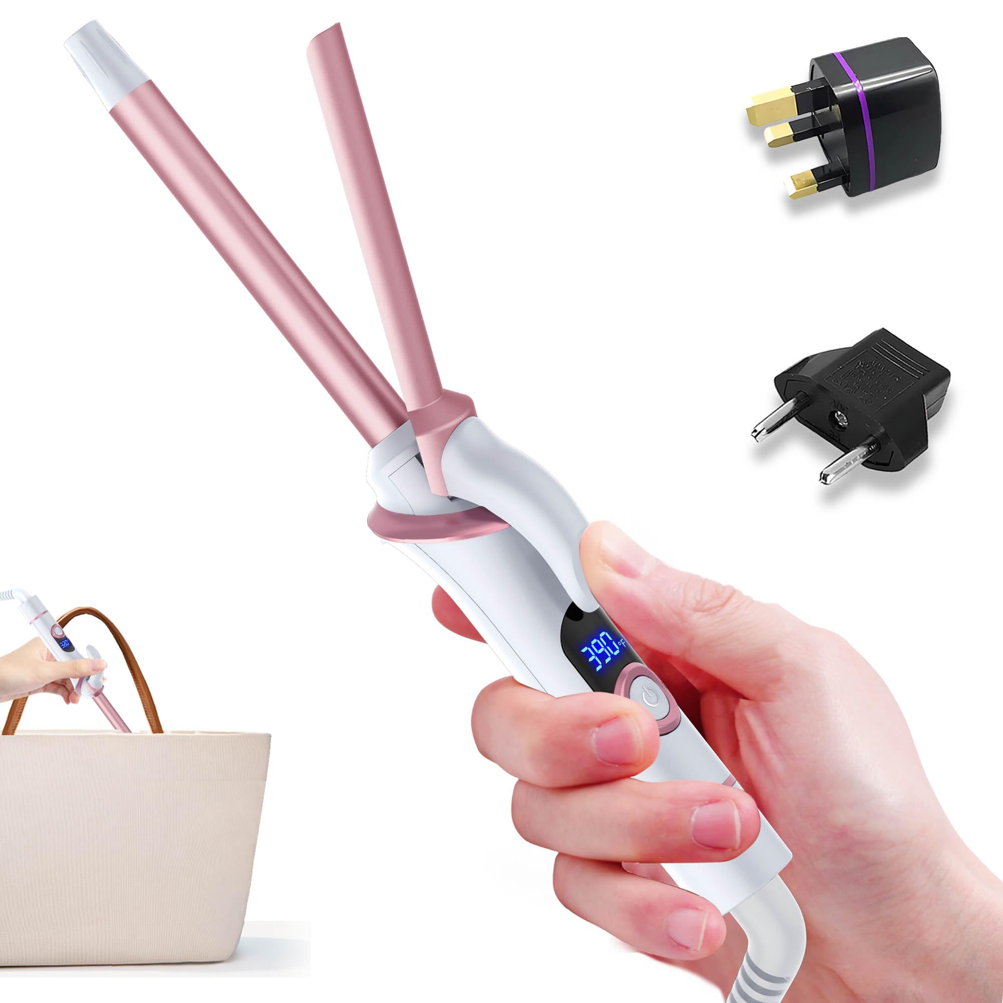 VEGA AUTOMOTIVE Small Mini Thin Curling Iron For Short Hair Dual With ...