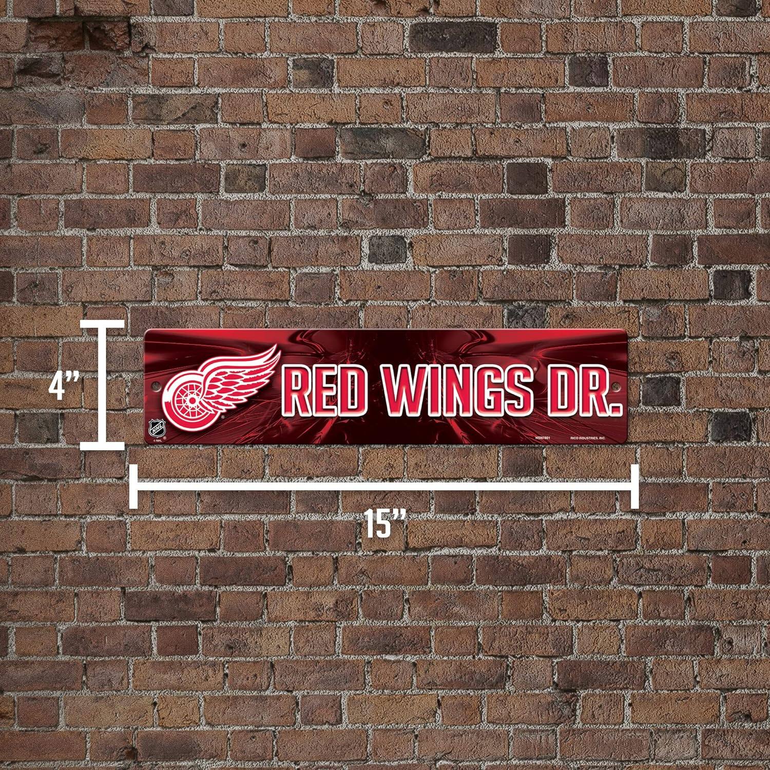 Rico Industries Detroit Red Wings NHL Hockey 16" Street Sign Fan Wall ...