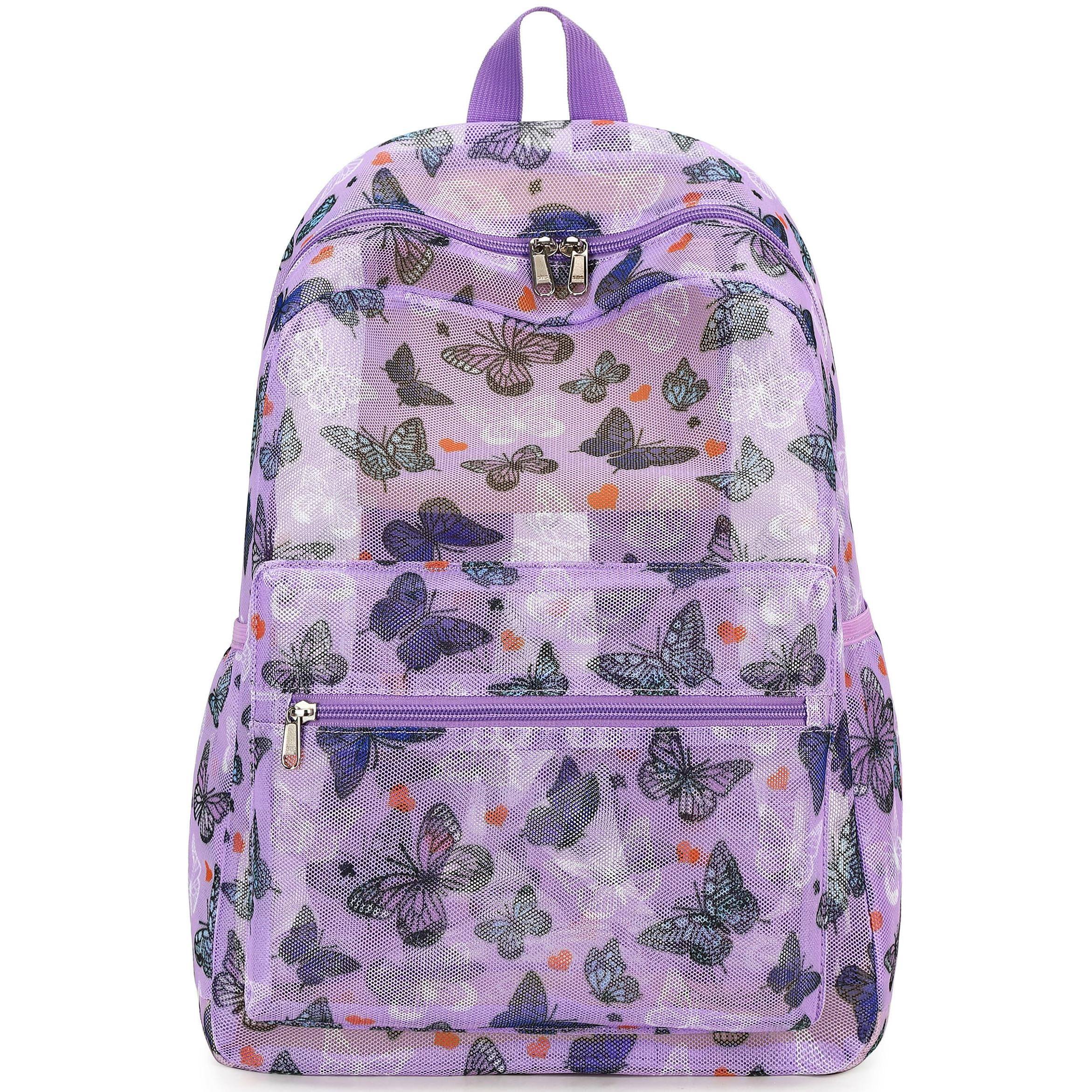 Stamp n Camp Mesh Backpack Bookbag See Through Backpacks Casual Daypack ...