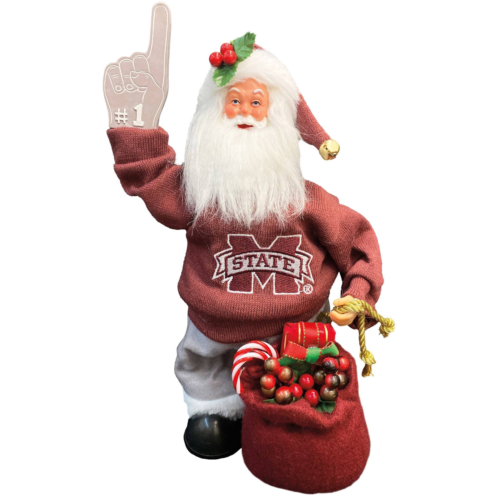Santa's Workshop Mississippi State Bulldogs 12" Animated Musical Santa ...