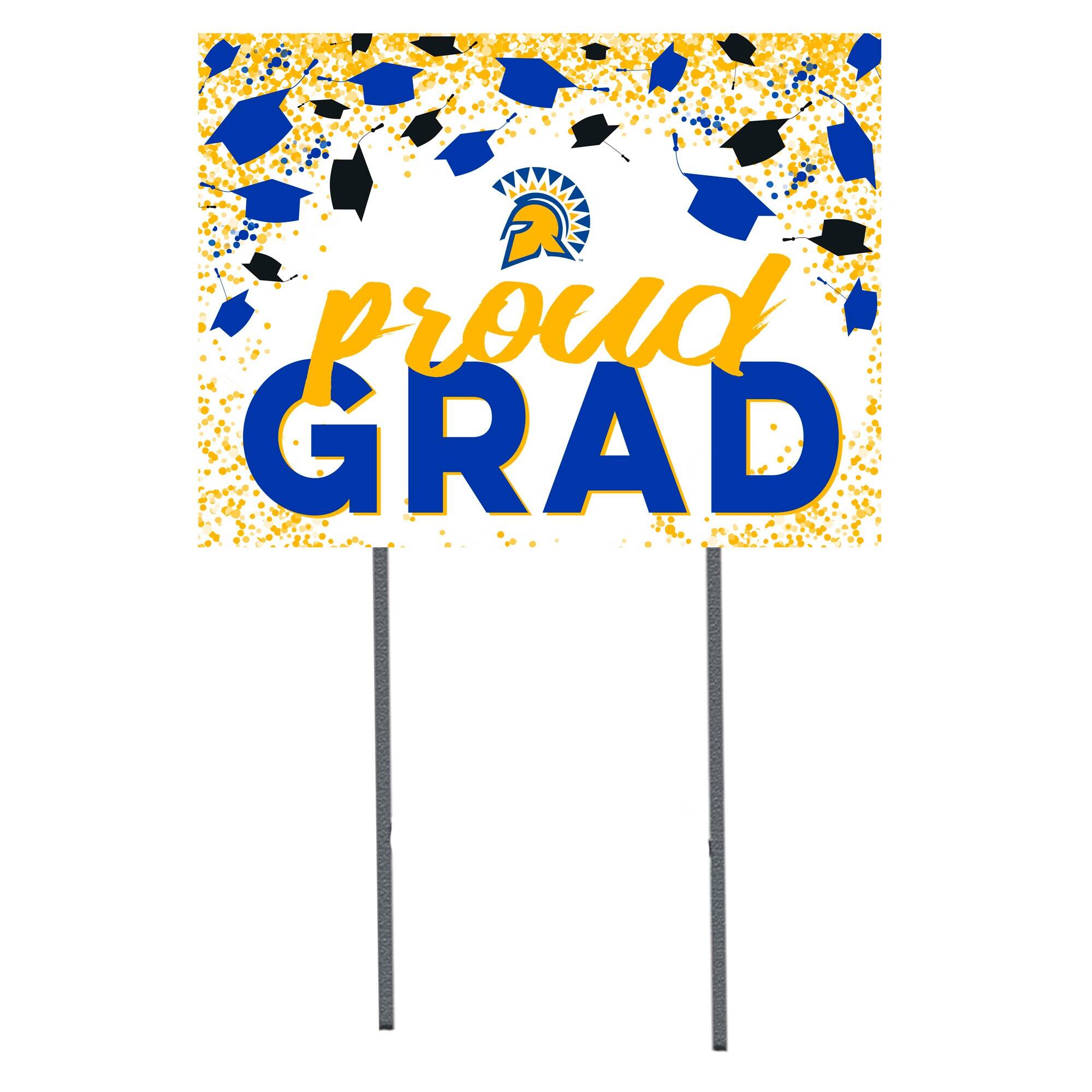 Jardine San Jose State Spartans 18" x 24" Proud Grad Yard Sign White ...