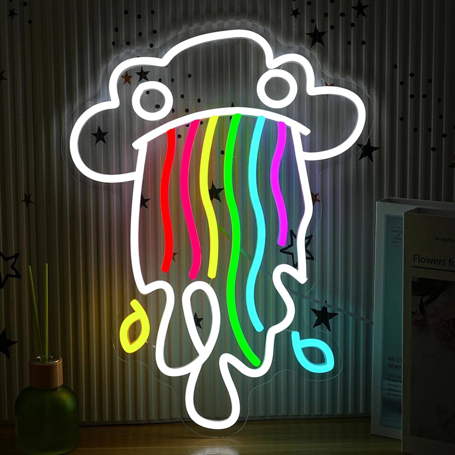 Auledio - Vomiting Rainbow Cloud Neon Sign for Wall Decor Funny Cloud ...