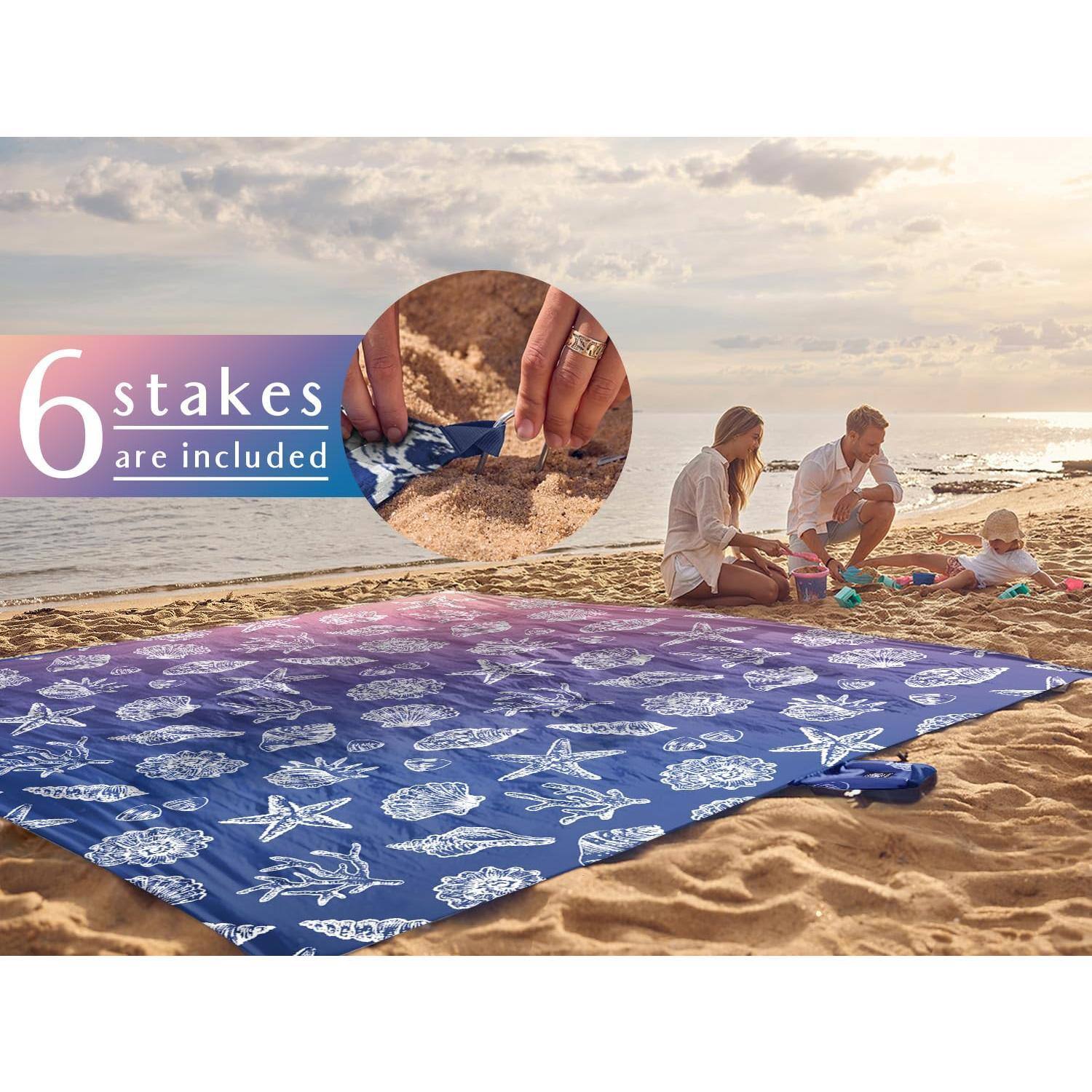 Earthley Blooms Beach Blanket Waterproof Sandproof & Sand free Mat With ...