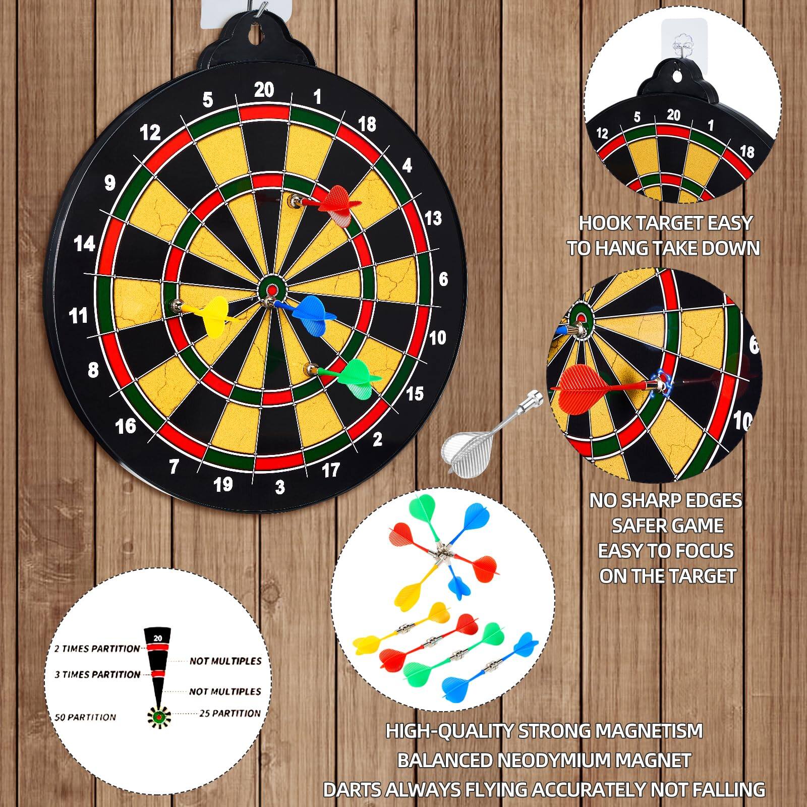 Skar Audio Double sided Magnetic Dart Board With 12 Darts 12sticky ...