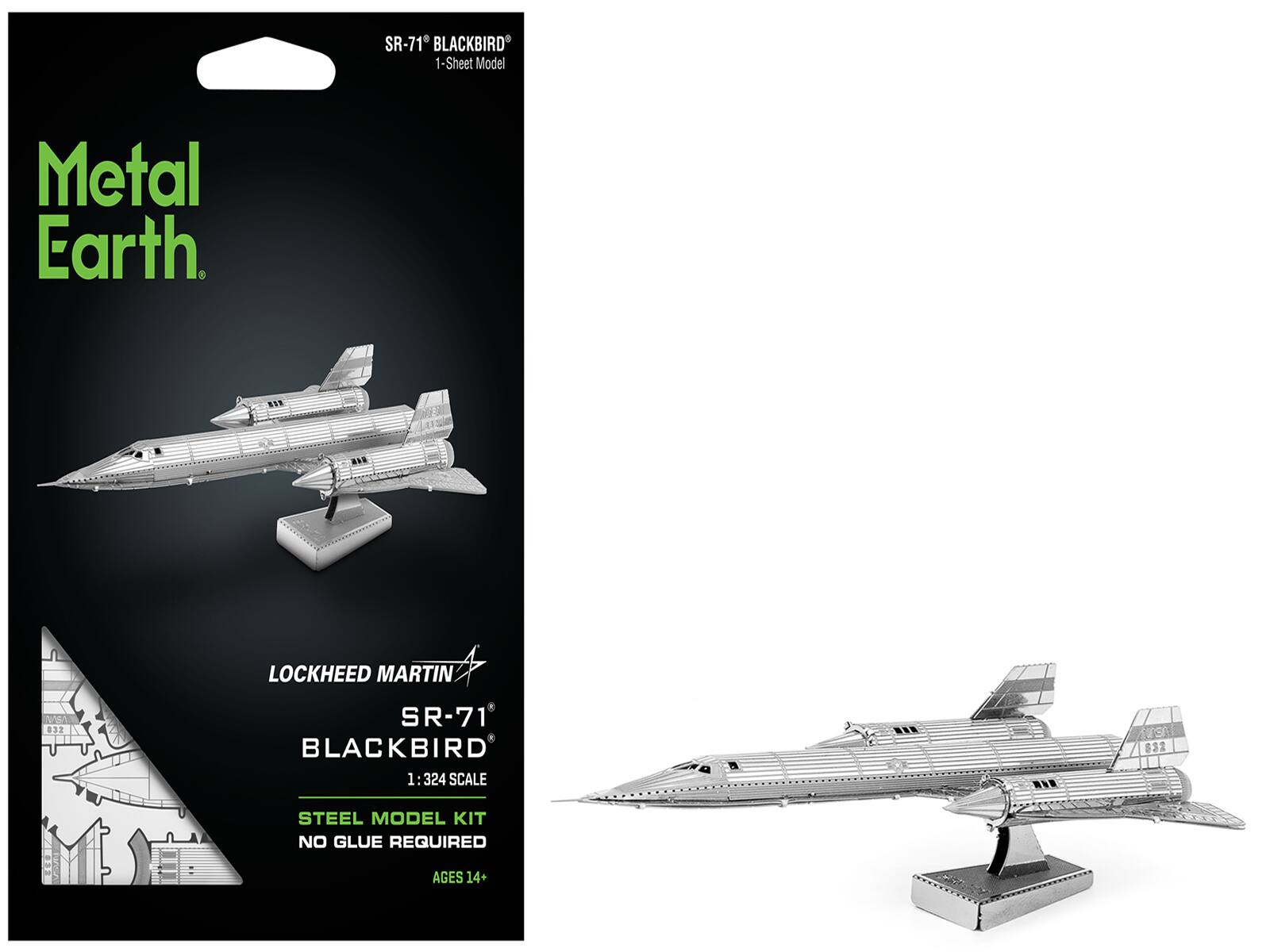 Model Kit Lockheed Martin SR 71 Blackbird Aircraft (Moderate Difficulty) Steel Model by Metal ...