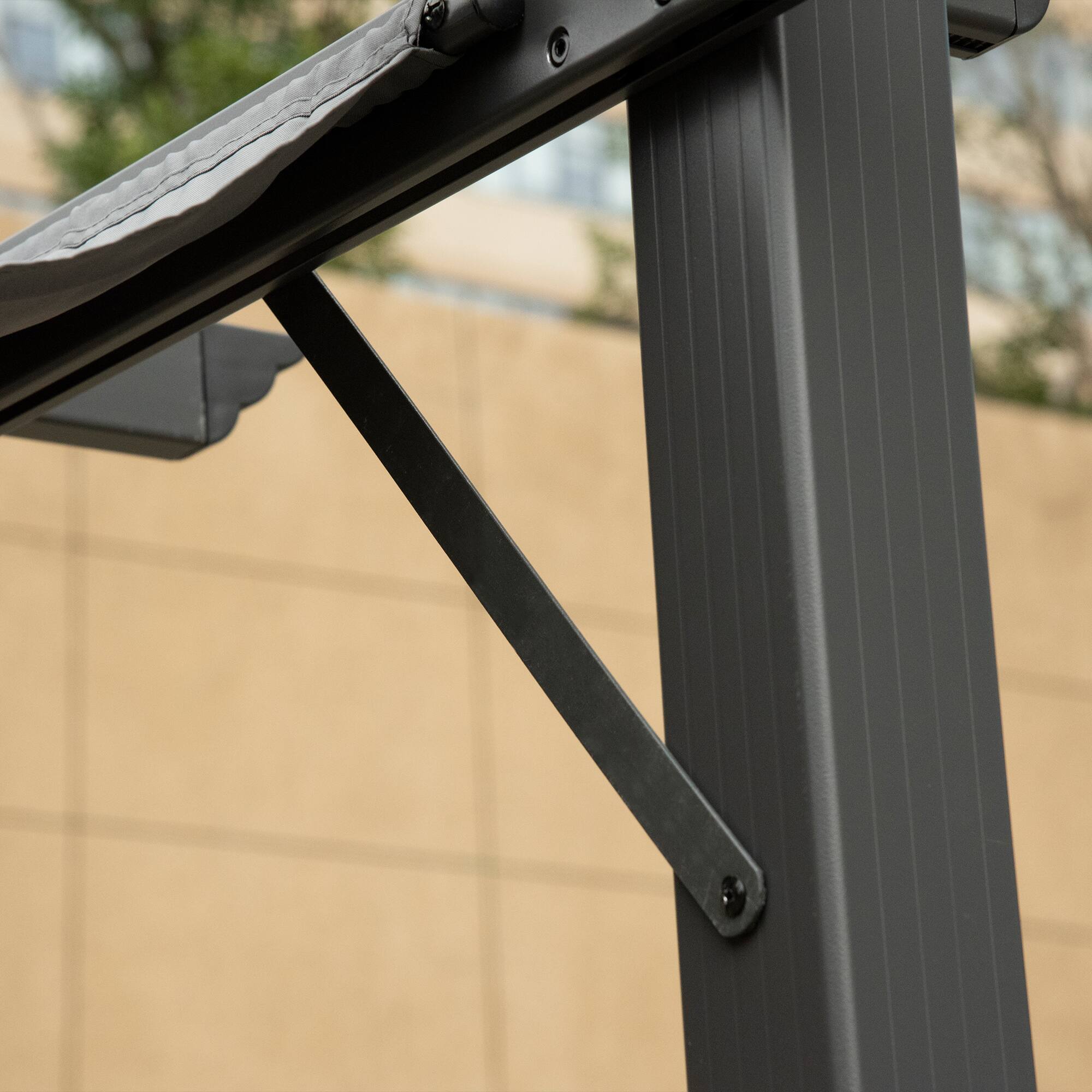 Outsunny 10' x 10' Aluminum Patio Pergola with Retractable Pergola ...