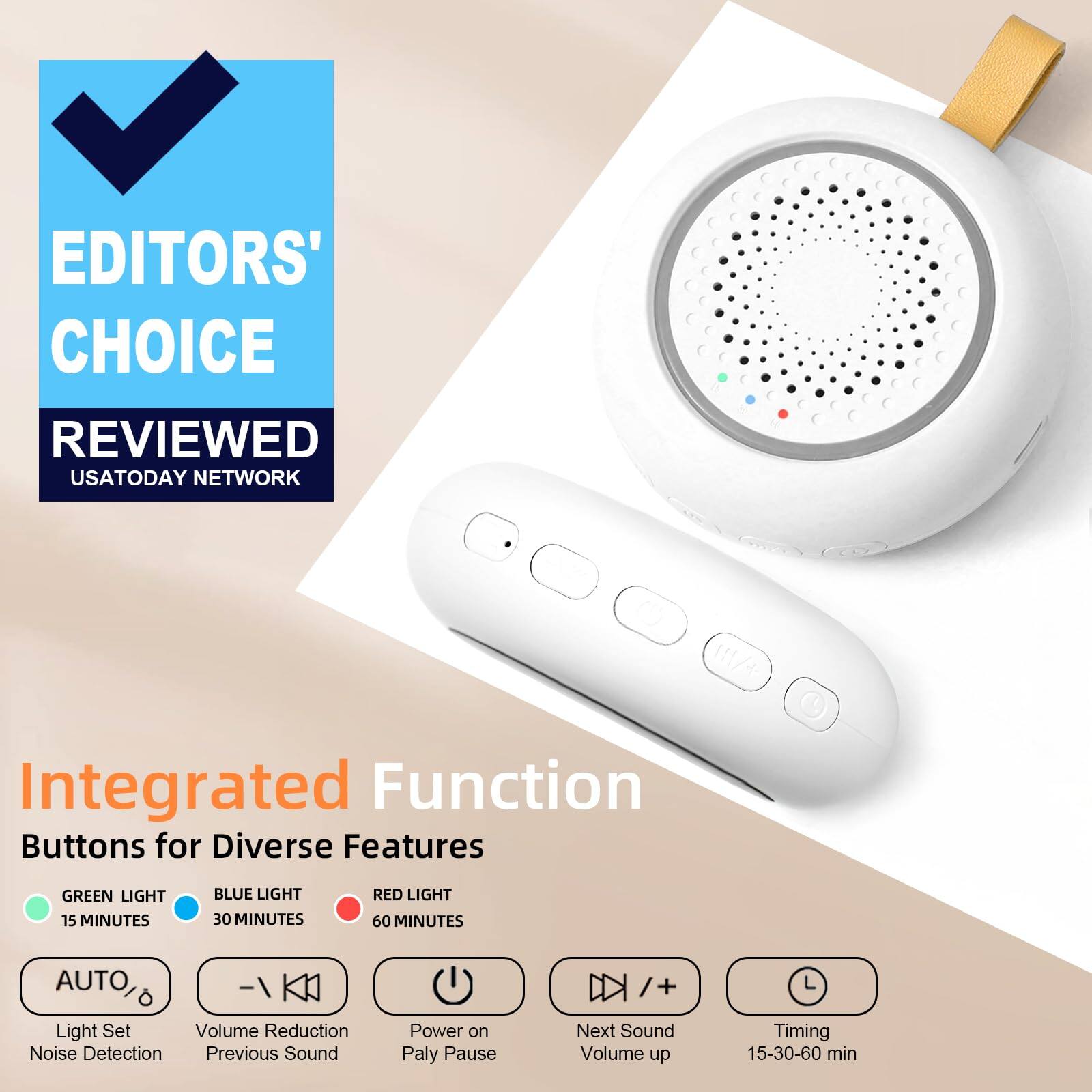 Pacoar Cade Night Light Light Hatch Portable Pink Sound Machine White ...