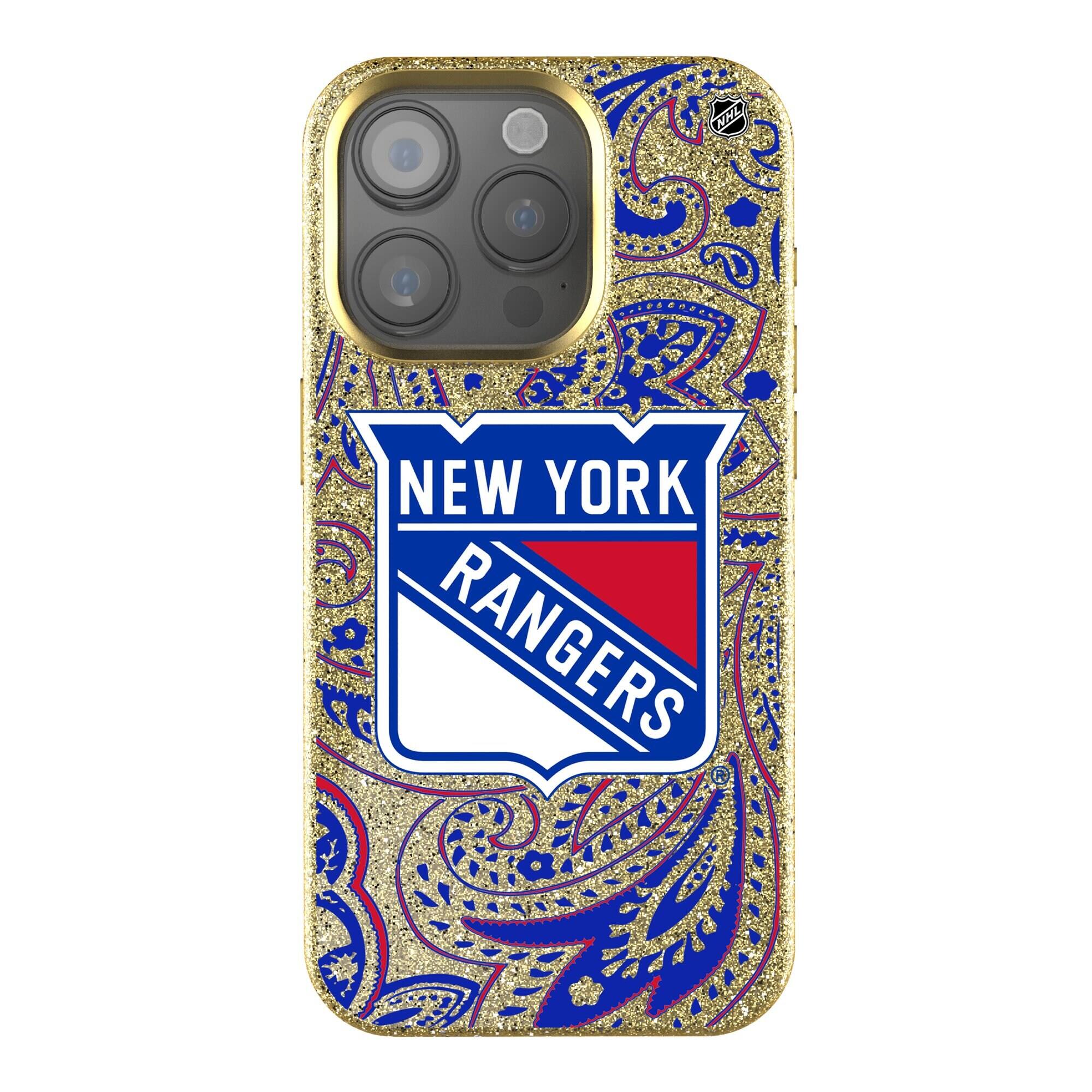 Keyscaper NHL New York Rangers Paisley Bling iPhone Case 14 Pro Gold ...