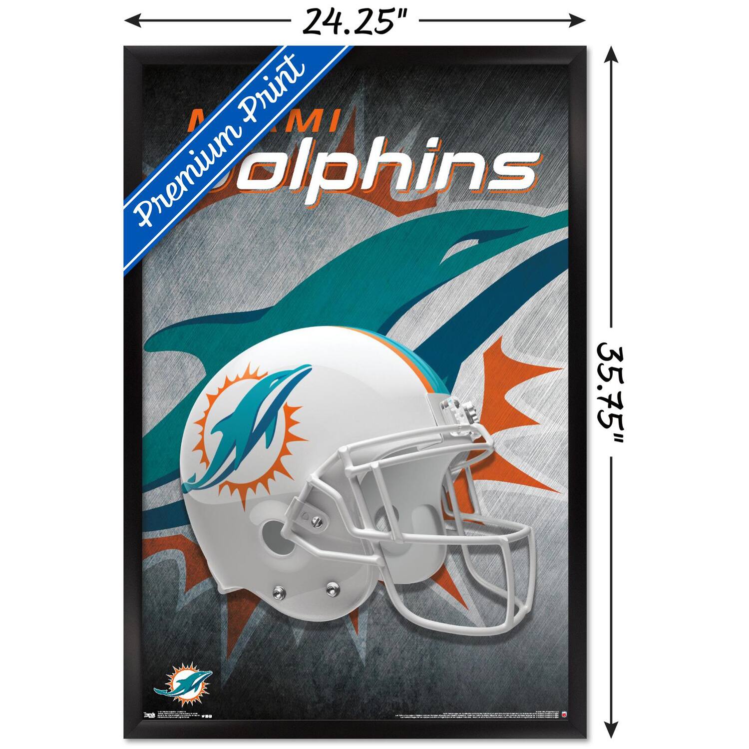 Trends International Miami Dolphins 24.25'' x 35.75'' Framed Team ...
