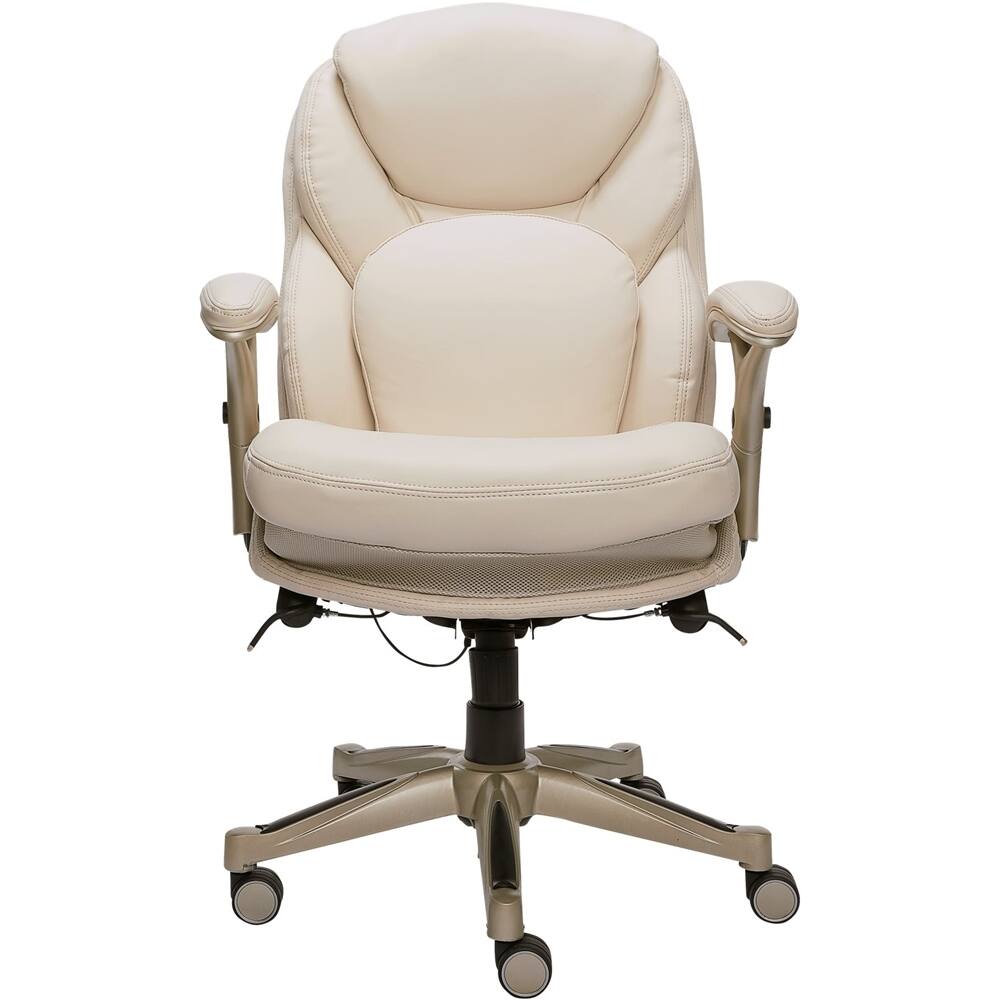 Best Buy Serta Works Bonded Leather Executive Chair Ivory 44186C
