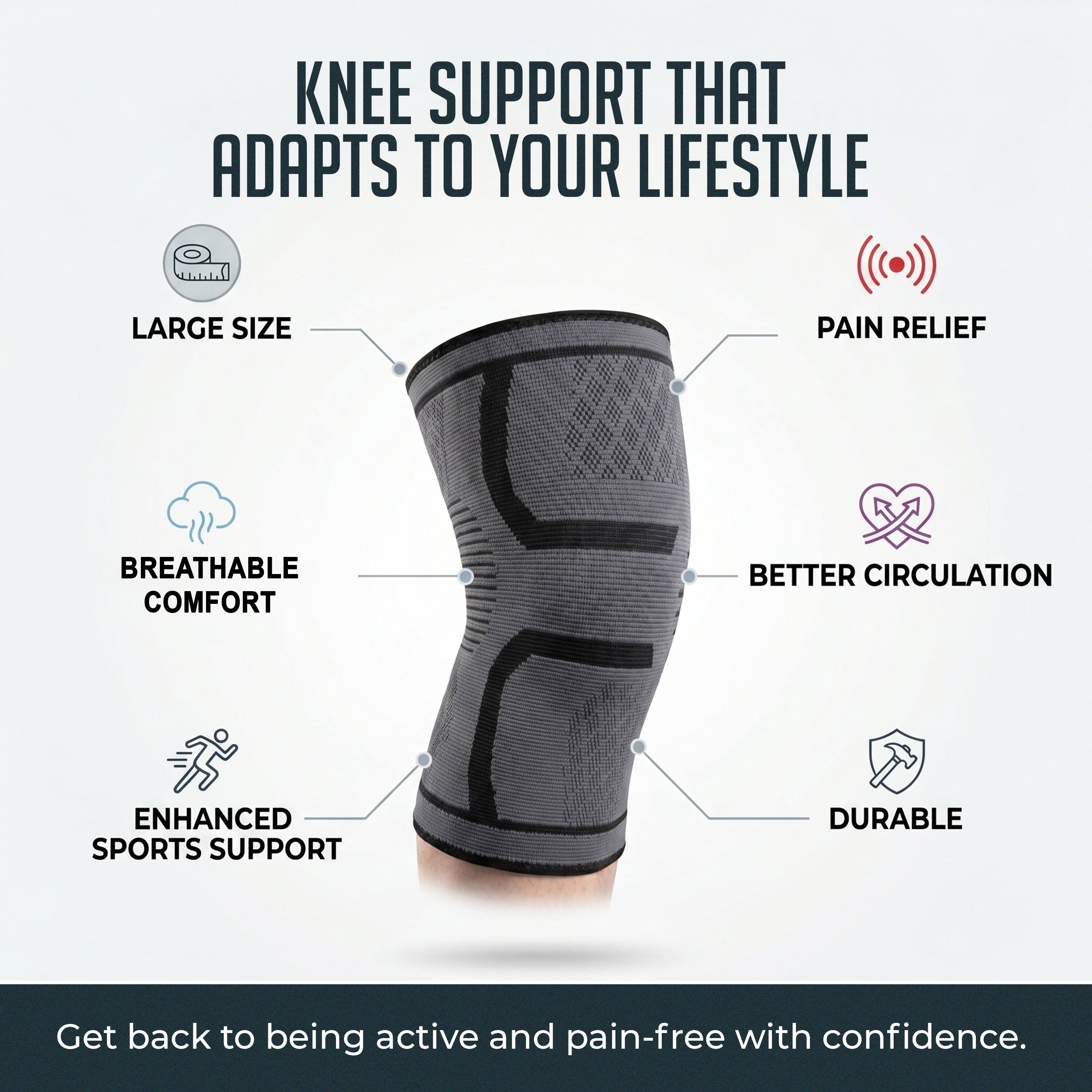 Luminuxe Compression Knee Brace for Men & Women Knee Support Sleeves ...