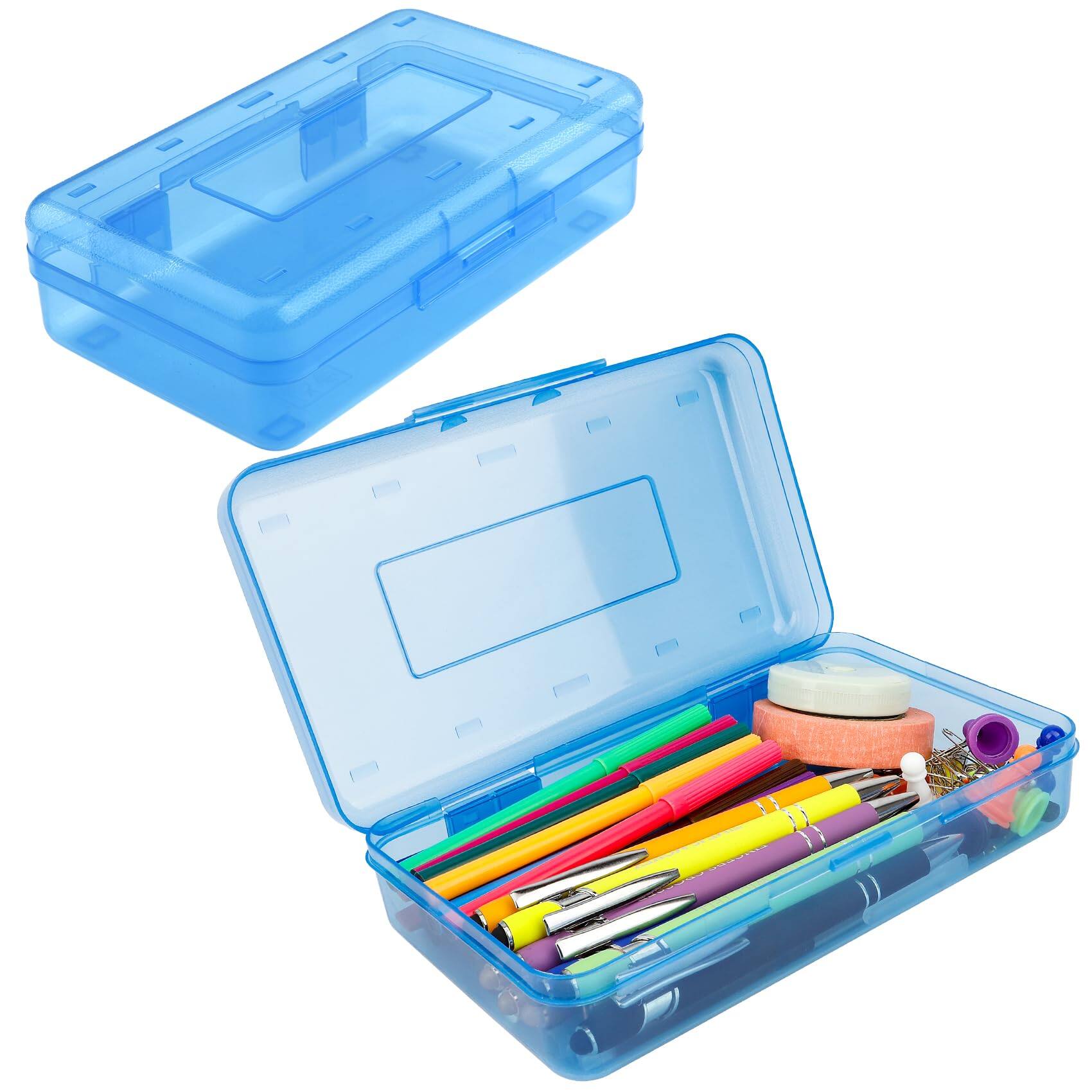 Dapper Styles Pencil Box Case Capacity Plastic Hard Pencils Crayon With ...