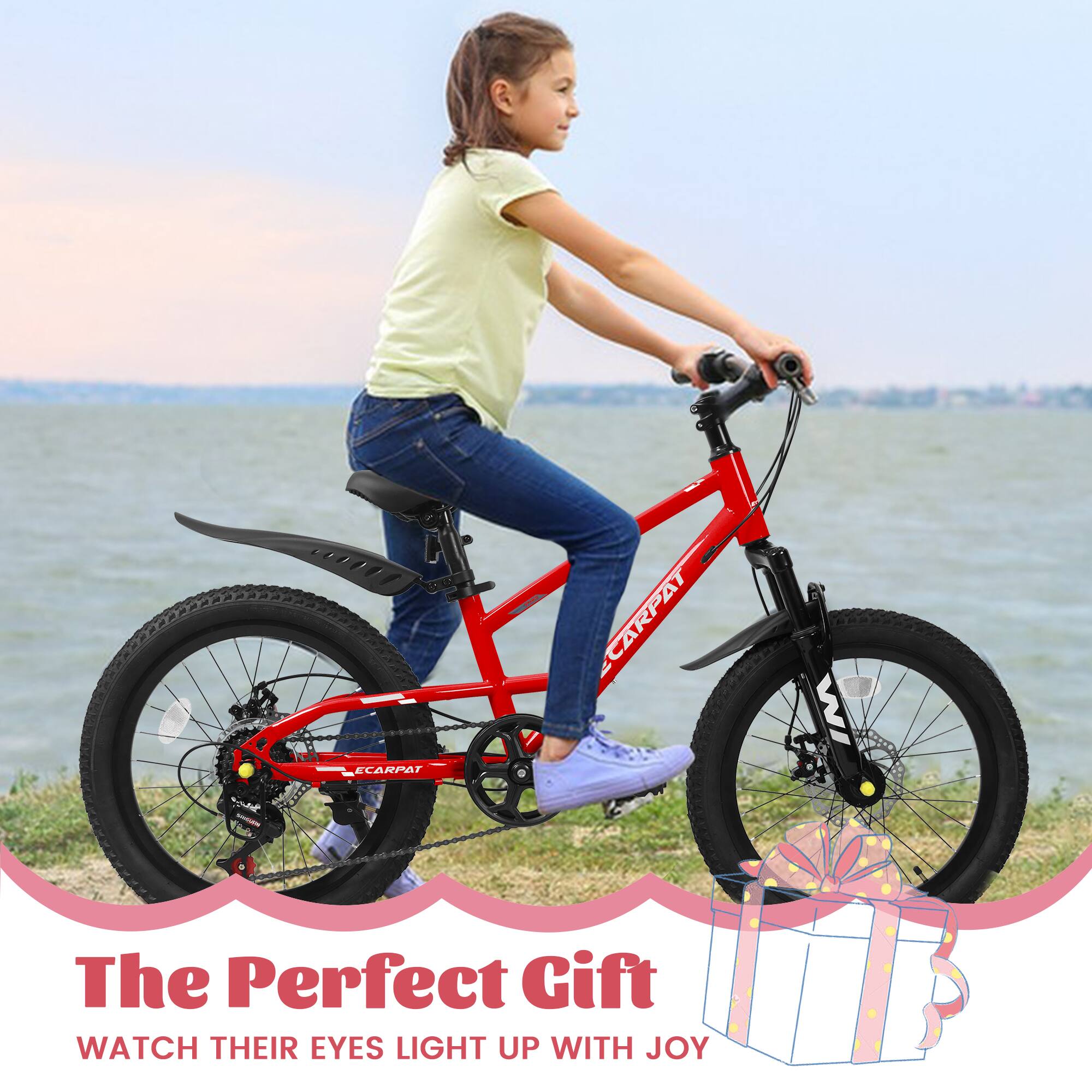 APRILSOUL 20 Inch Kids Mountain Bike 612 Years 7 Speed Front Suspension Red SF-WO-W2563P324984 ...