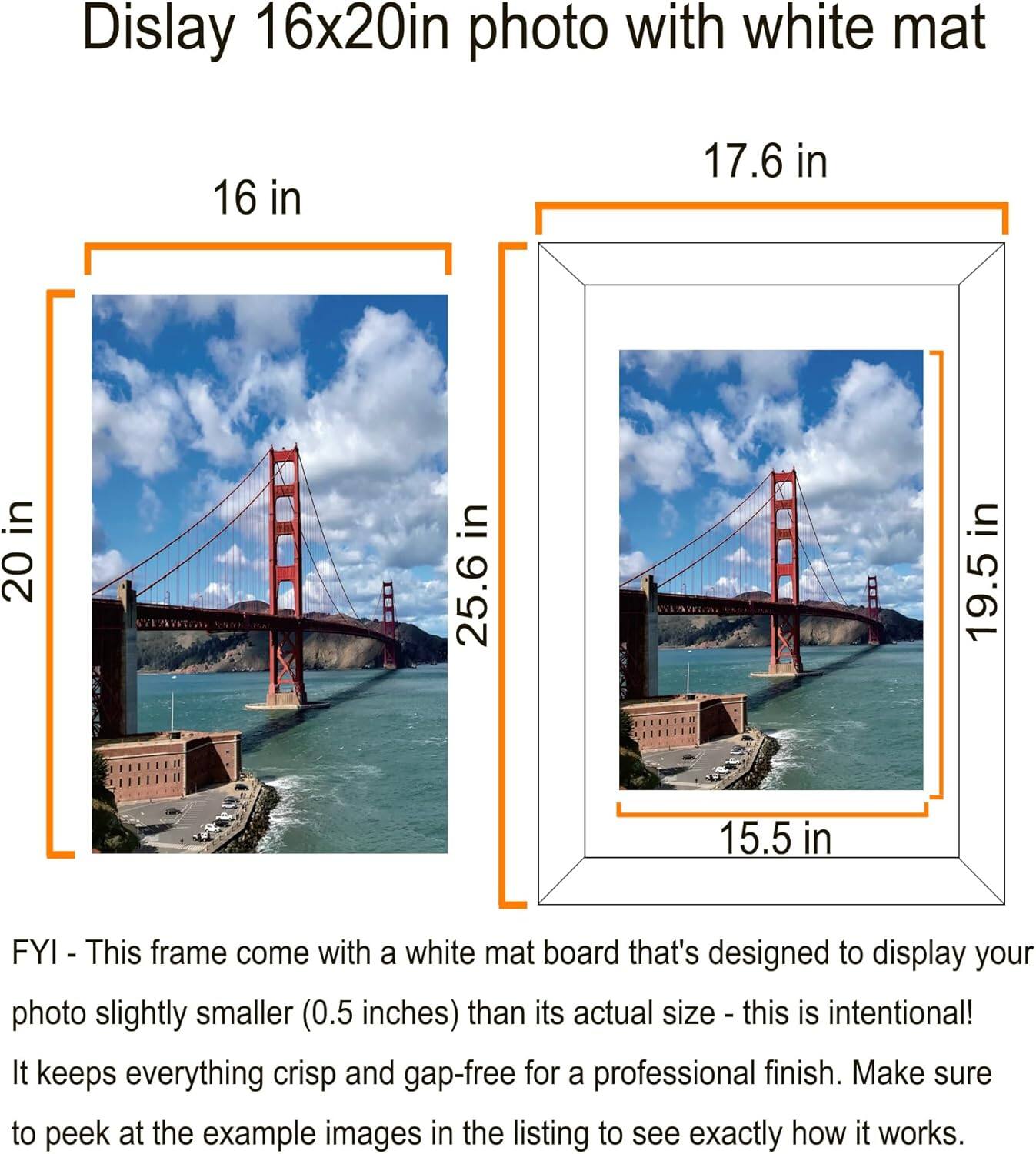 blue 18x24 Frame in Black, Gallery Frame for Wall Mounting, 2 Pack ...