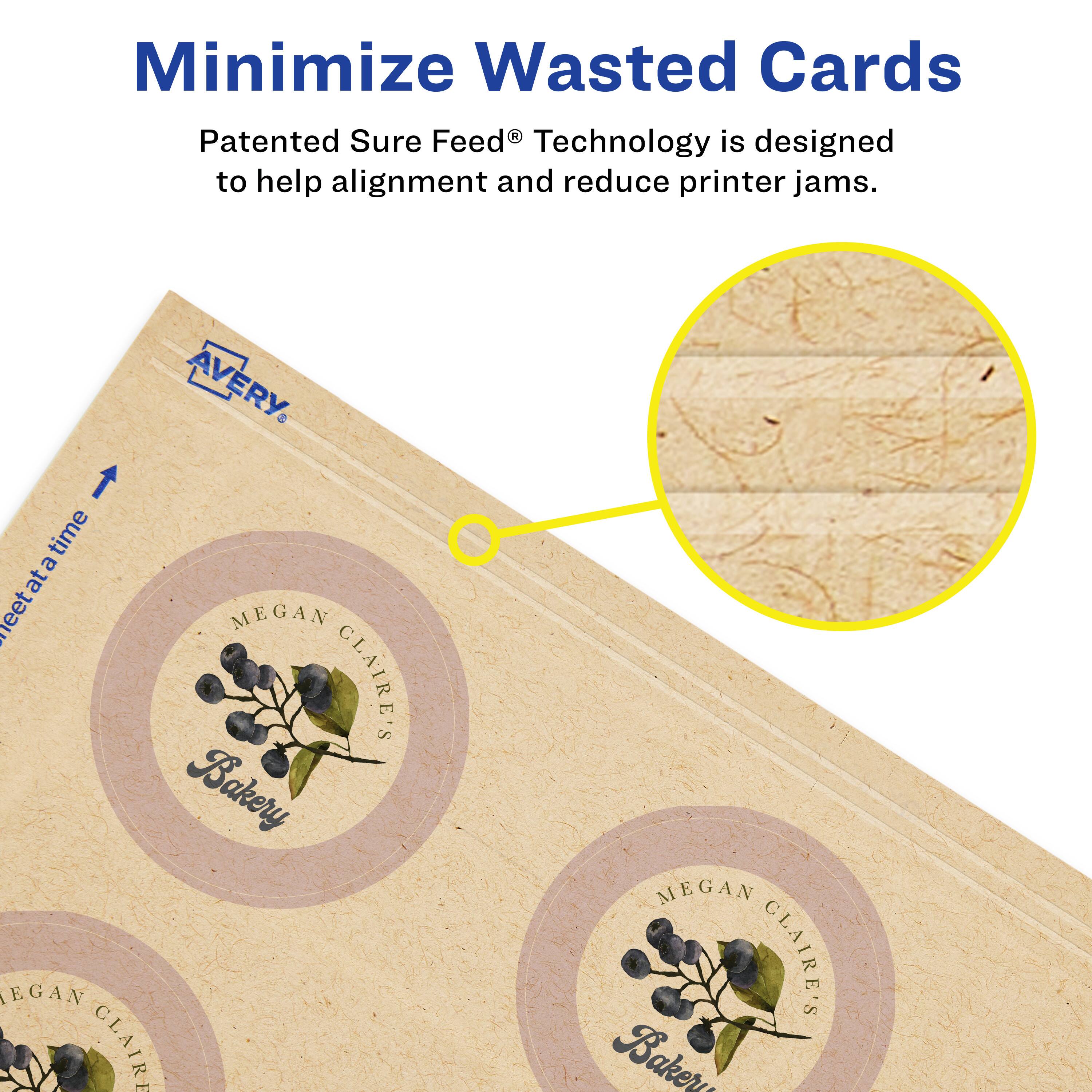 Avery Printable Business Cards, 2" Diameter, Kraft 120ct Brown 95268 ...