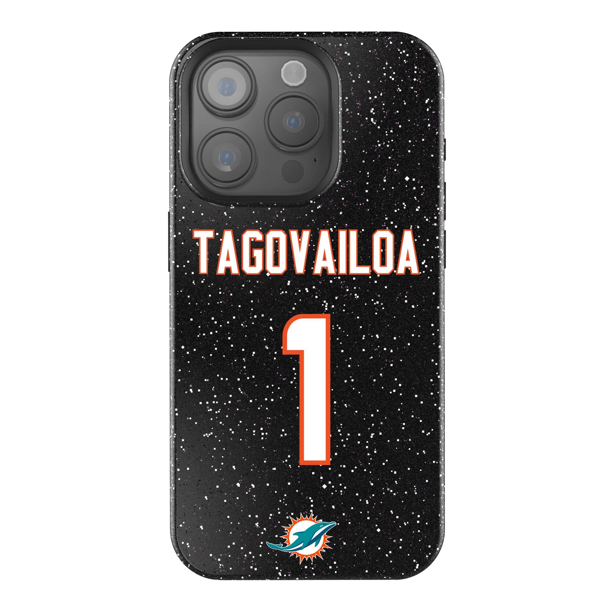 Keyscaper NFL Tua Tagovailoa Miami Dolphins Bling iPhone Case 15 Black ...