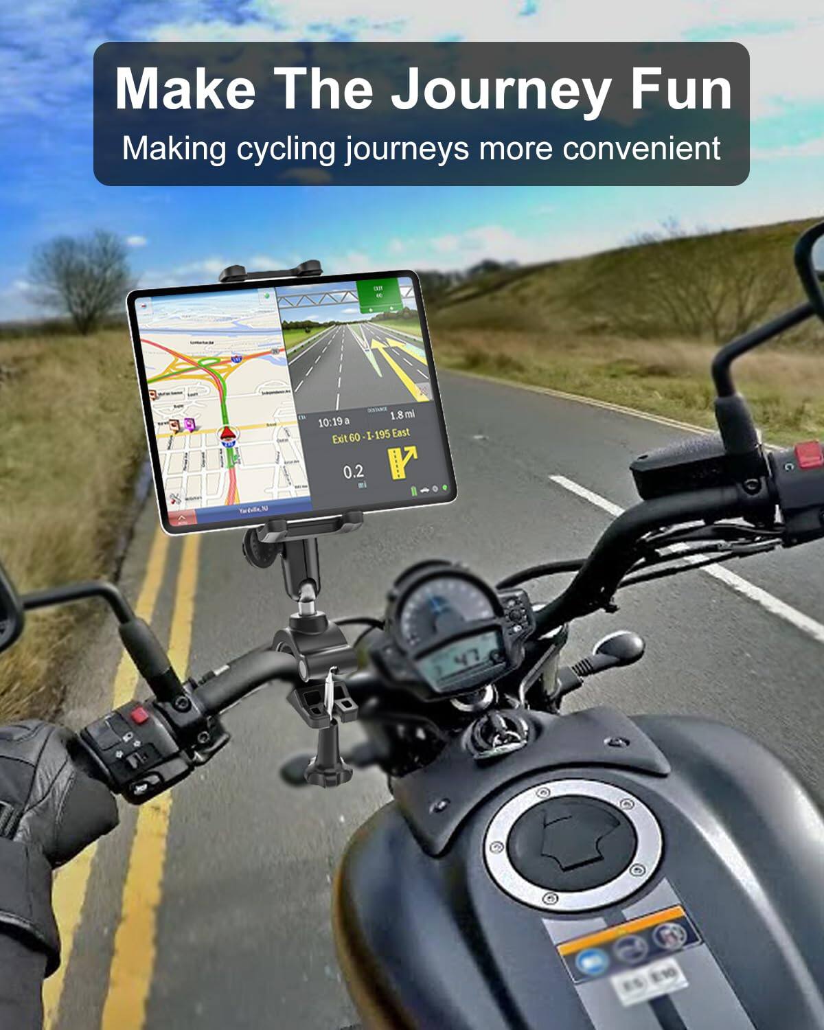 PO3TICJUNKI3 Bike Tablet Holder Handlebar Clamp Mount Universal Ipad ...