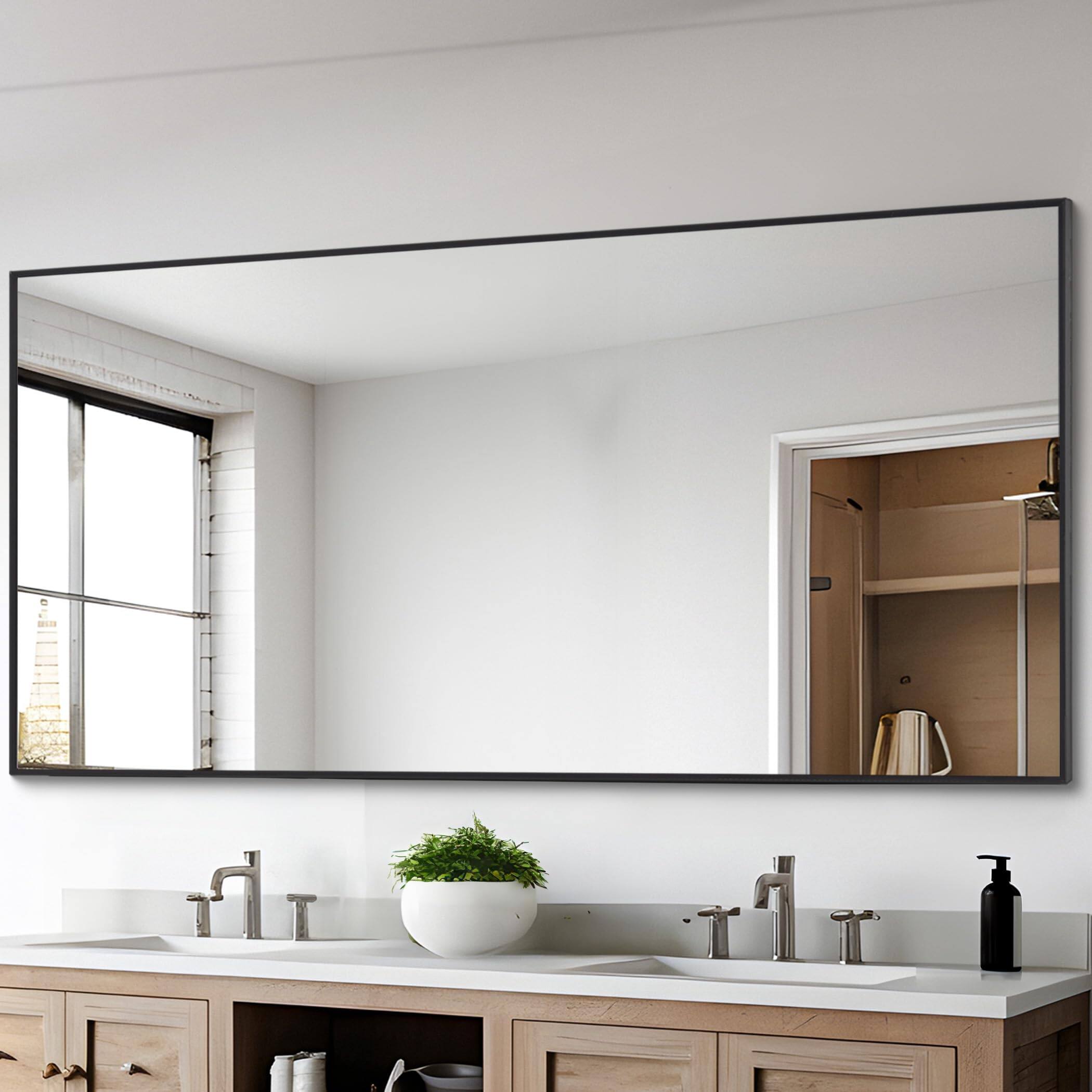 Cedar Assembly Bathroom Mirror For Wall Rectangle Mirrors With Metal ...