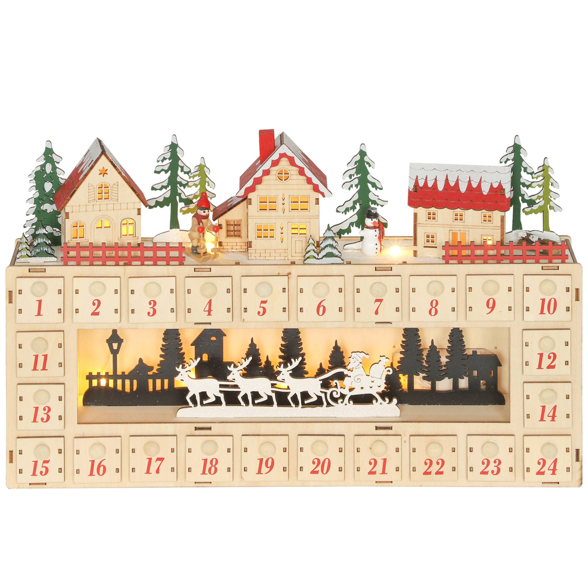 ELEMENT ACE Festive Countdown Advent Calendar with 24 Drawers and ...