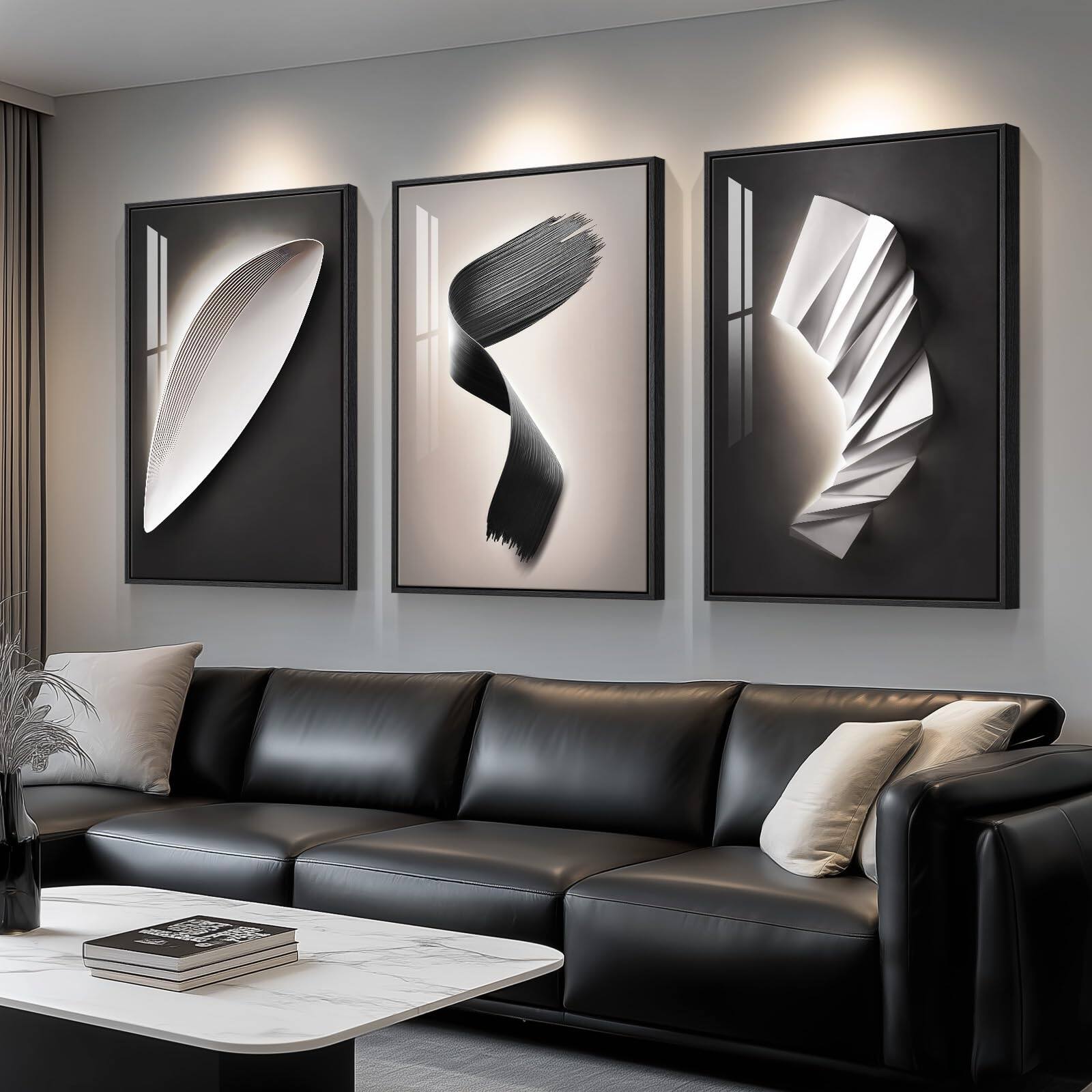 Hirose Alice - Large Framed Modern Wall Art Set Black and White ...