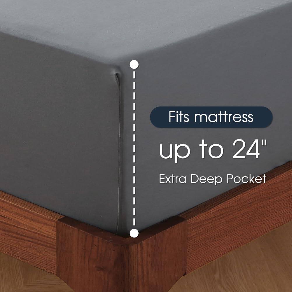 Dapper Styles Extra Deep Pocket King Sheet Sets Fits 18 24 In Mattress ...