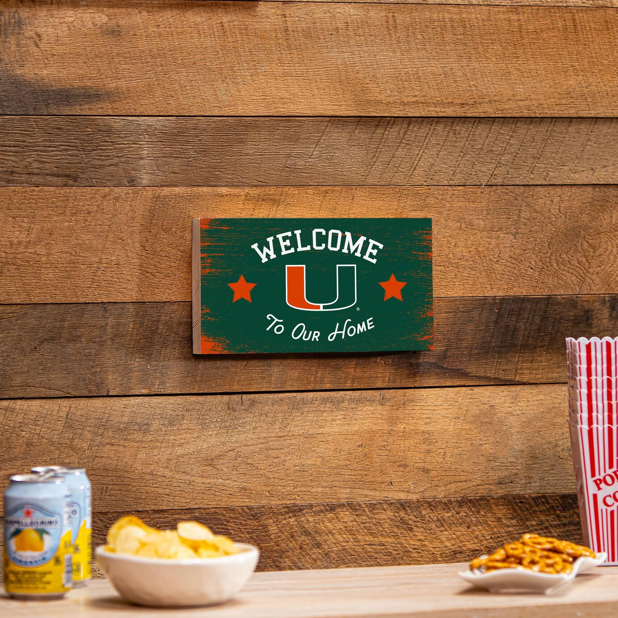 Evergreen Enterprises Miami Hurricanes 6" x 11" Welcome Home Wood Wall ...