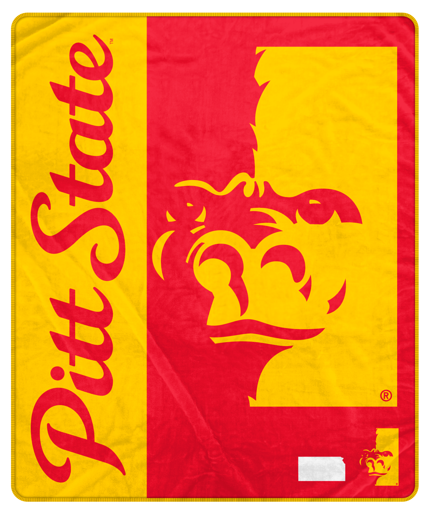 Pegasus Pittsburg State Gorillas 50" x 60" Endzone Ultra Soft Throw ...