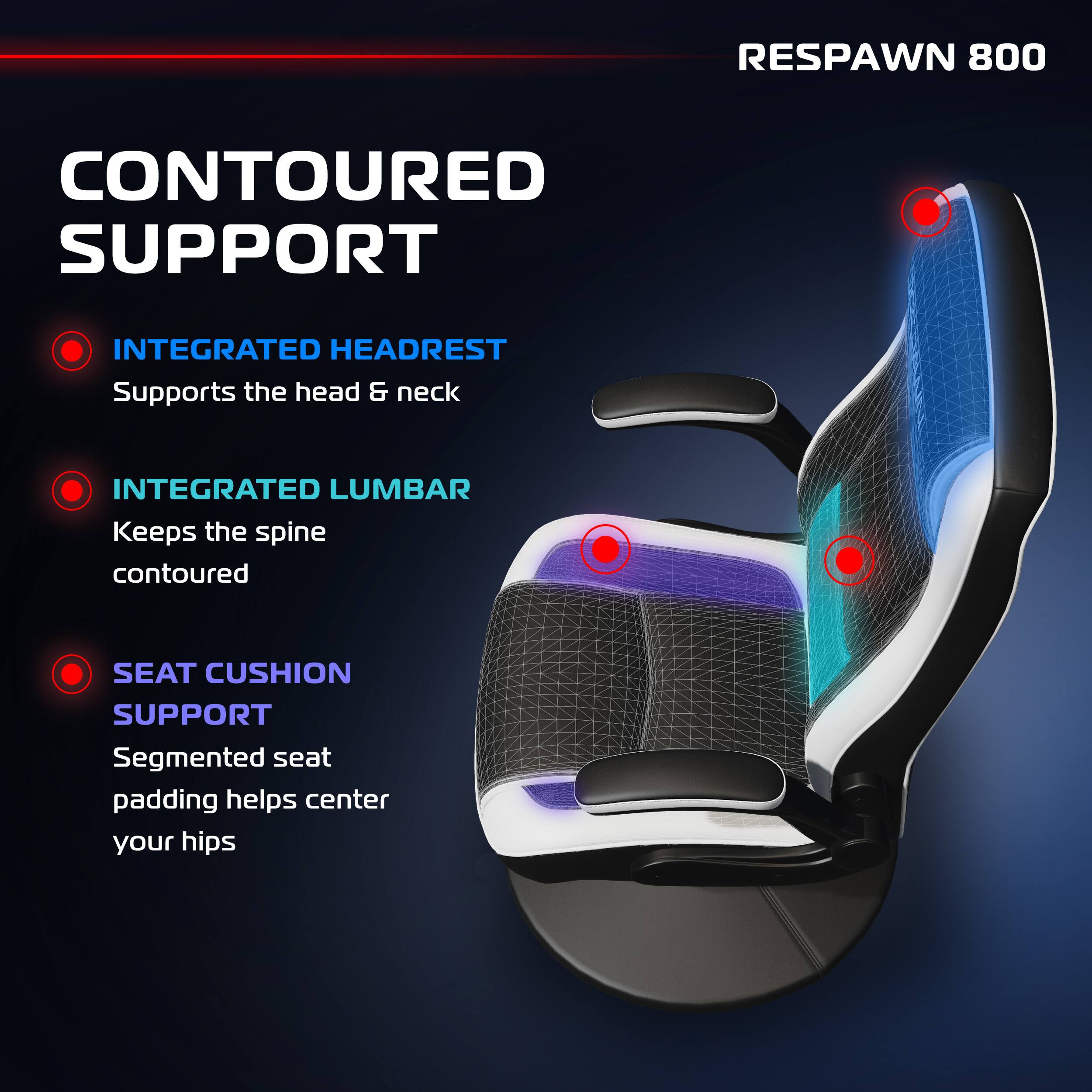 Respawn Products RESPAWN 800 Floor Gaming Chair with Swivel Base, High Back Recliner Rocker for ...