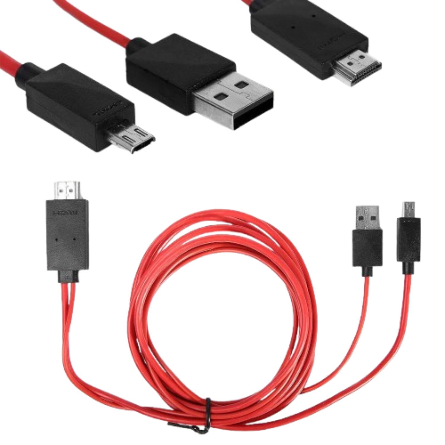 Stock Preferred MHL Micro USB to HDMI 1080P HD TV Adapter Cable Red MHL ...