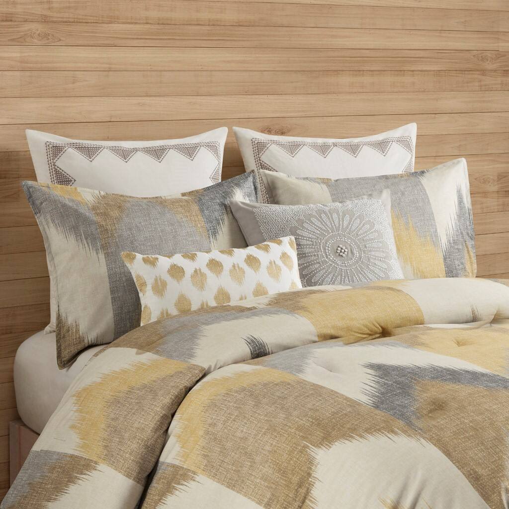 Gracie Mills Heise Ikat Chevron Comforter Set Yellow 587-01II - Best Buy