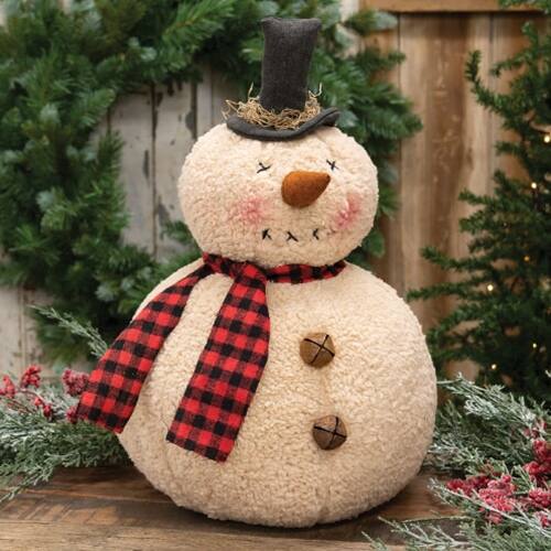 BreeBe Overstuffed Plush Snowman w/Black & Red Scarf Multicolor ...
