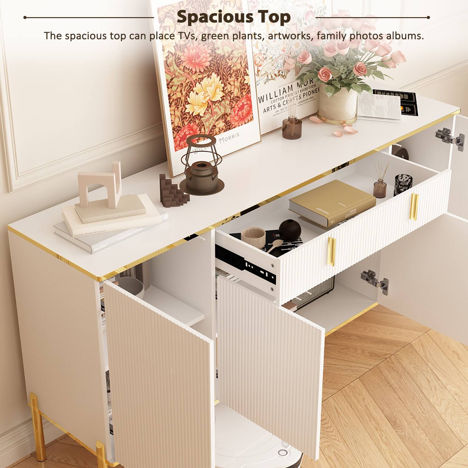 FUFU&GAGA Textured Buffet Cabinet: Smart Storage for Modern Interiors ...