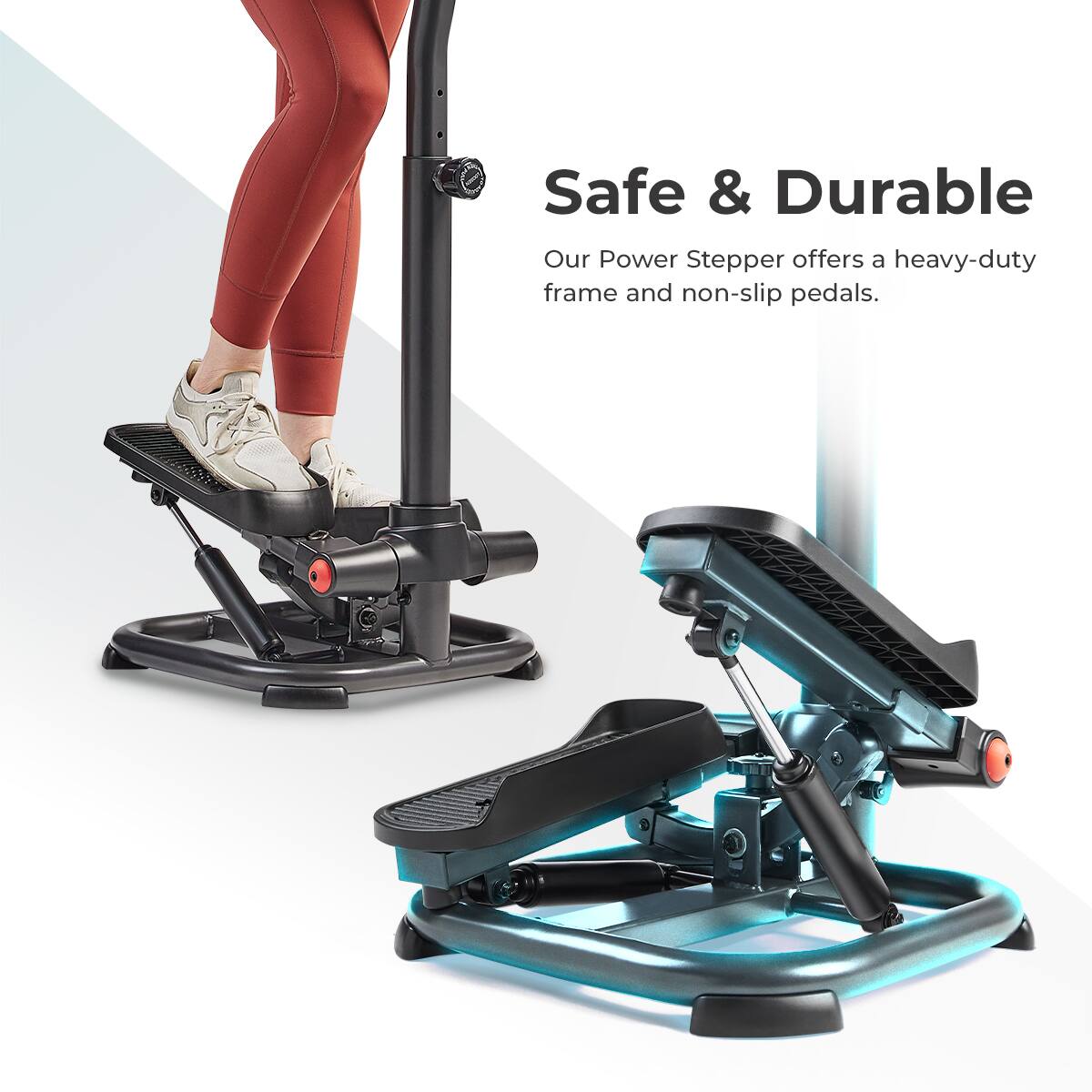 Sunny Health & Fitness Smart Heavy Duty Power Stepper with Handlebar ...