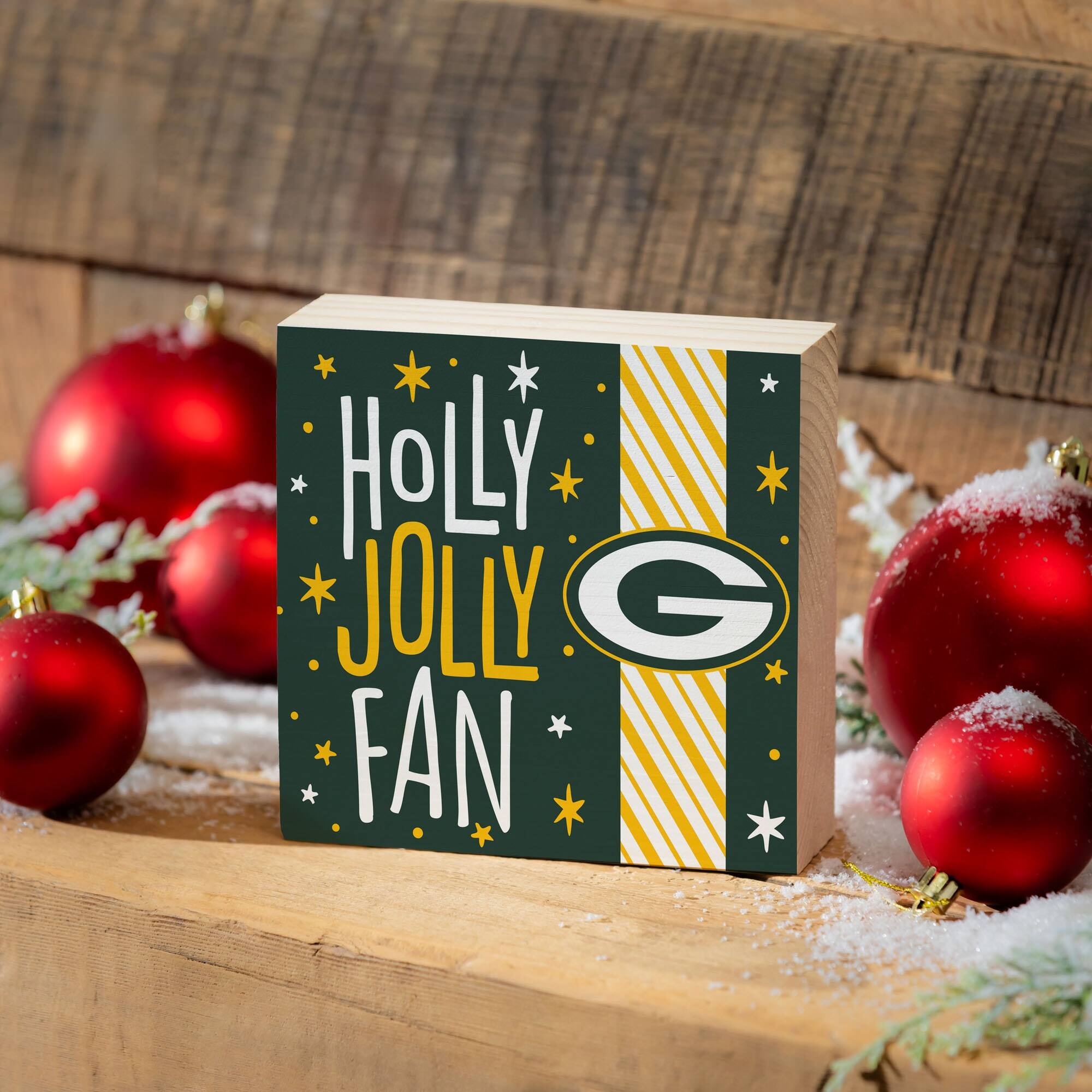 Evergreen Enterprises Green Bay Packers 6" Holiday Wood Plock Shelf Sign Multicolor 203521687 ...