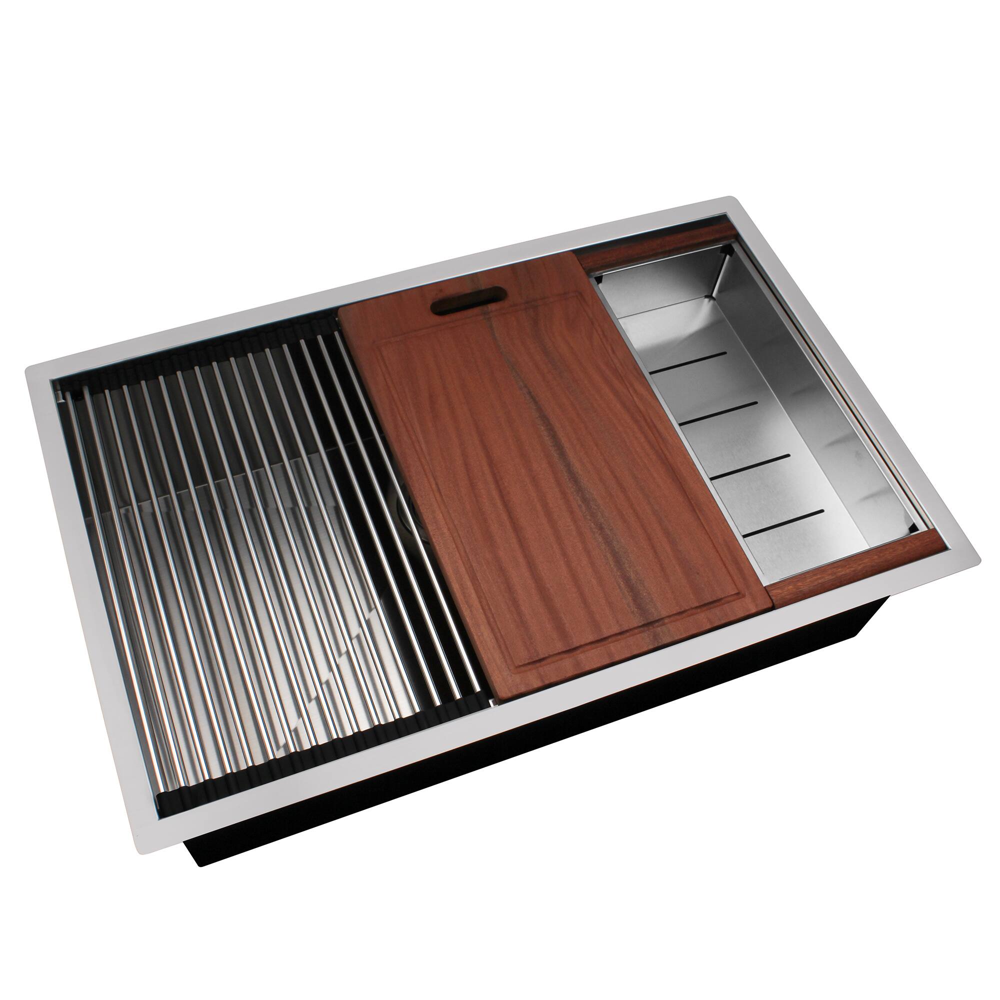 APRILSOUL 30 Inch Workstation Ledge Kitchen Sink Undermount 304 ...