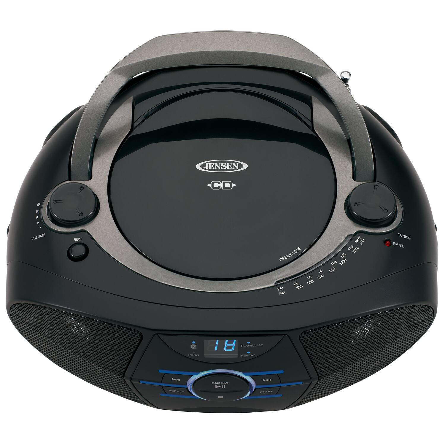 Jensen Portable AM/FM Stereo CD Player with Bluetooth Black CD-560 - Best Buy