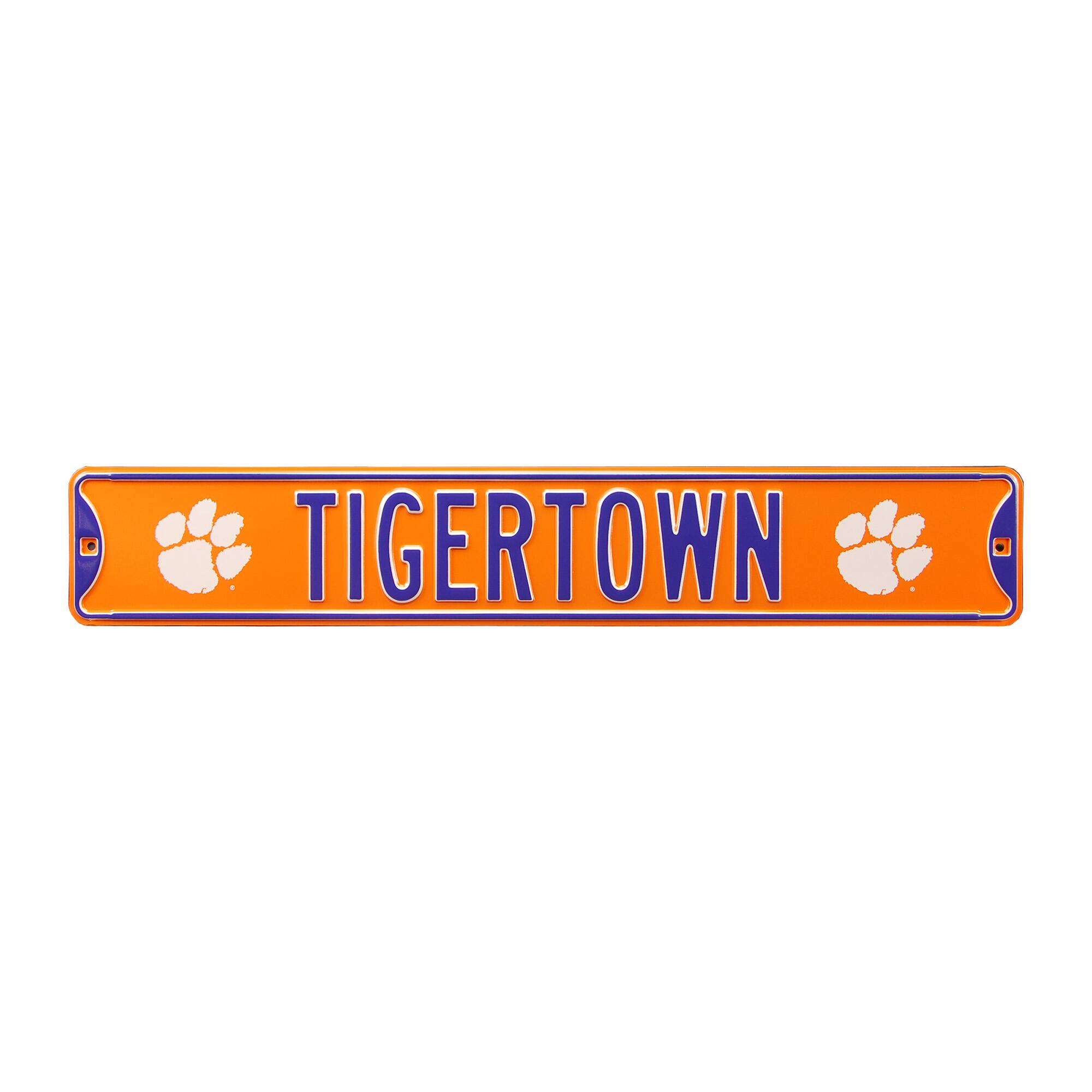 Authentic Street Signs Clemson Tigers 6" x 36" College Ave Embossed ...