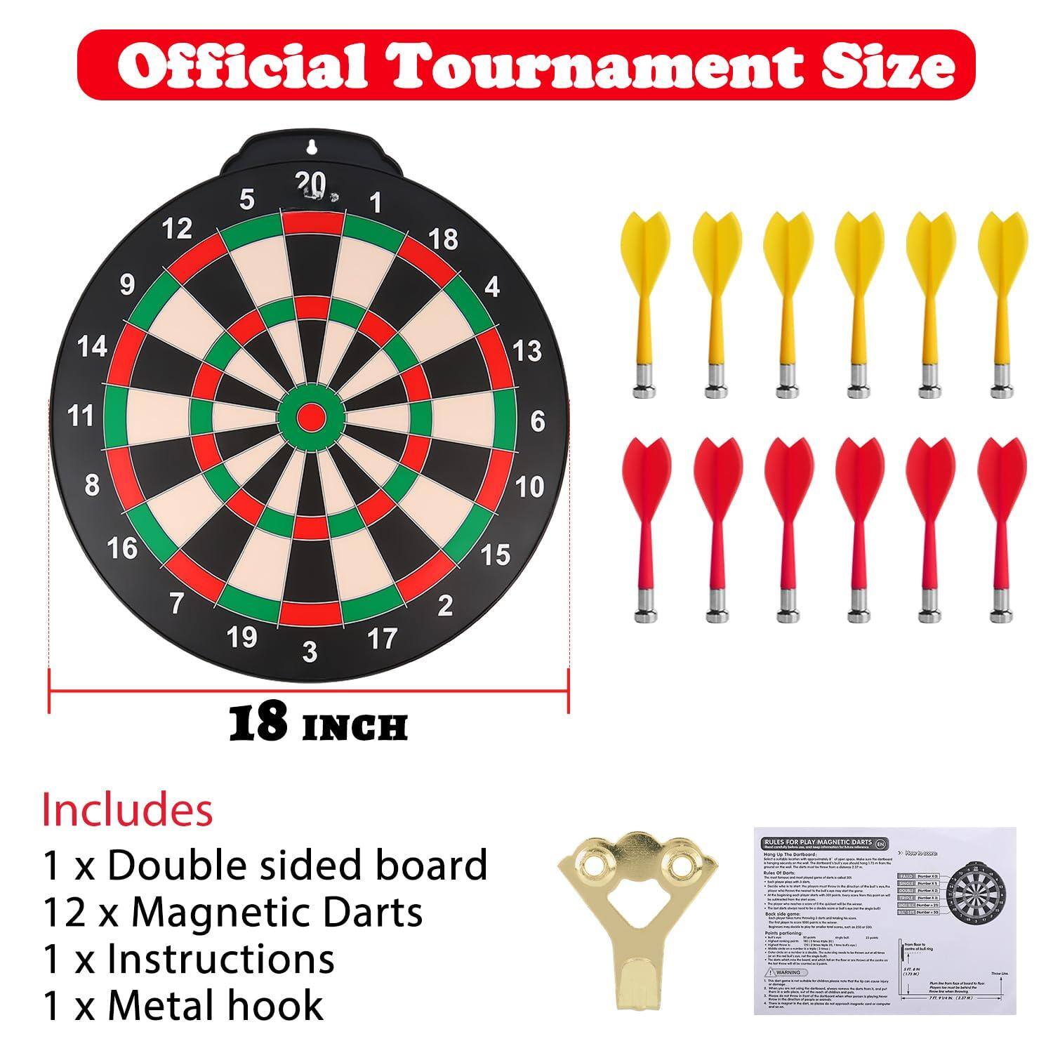 Skar Audio Magnetic Dart Board Set For Indoor Outdoor Game With 12 ...