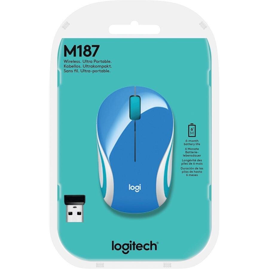 Logitech Wireless Mini Mouse M187 Ultra Portable, 2.4 GHz with USB ...