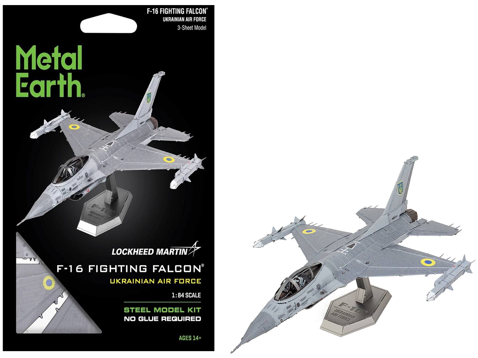 Metal Earth Model Kit Lockheed Martin F 16 Fighting Falcon Aircraft ...